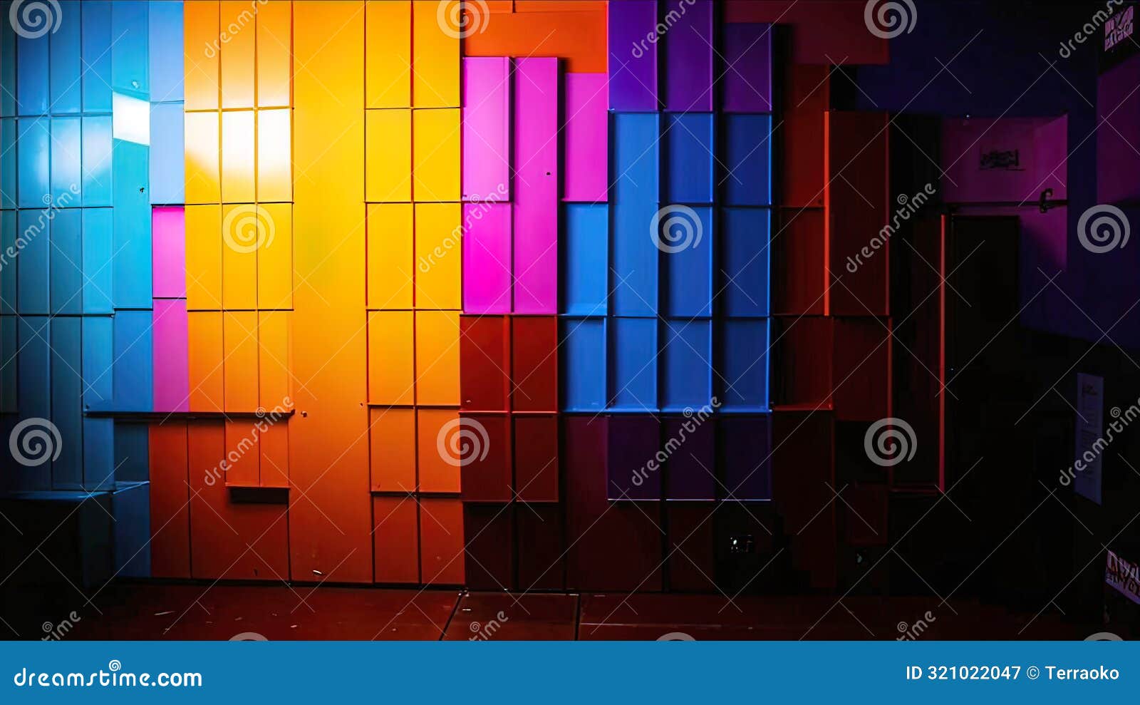 Acrylic Gradient Panels with Rounded Corners on the Wall, Color Scheme ...