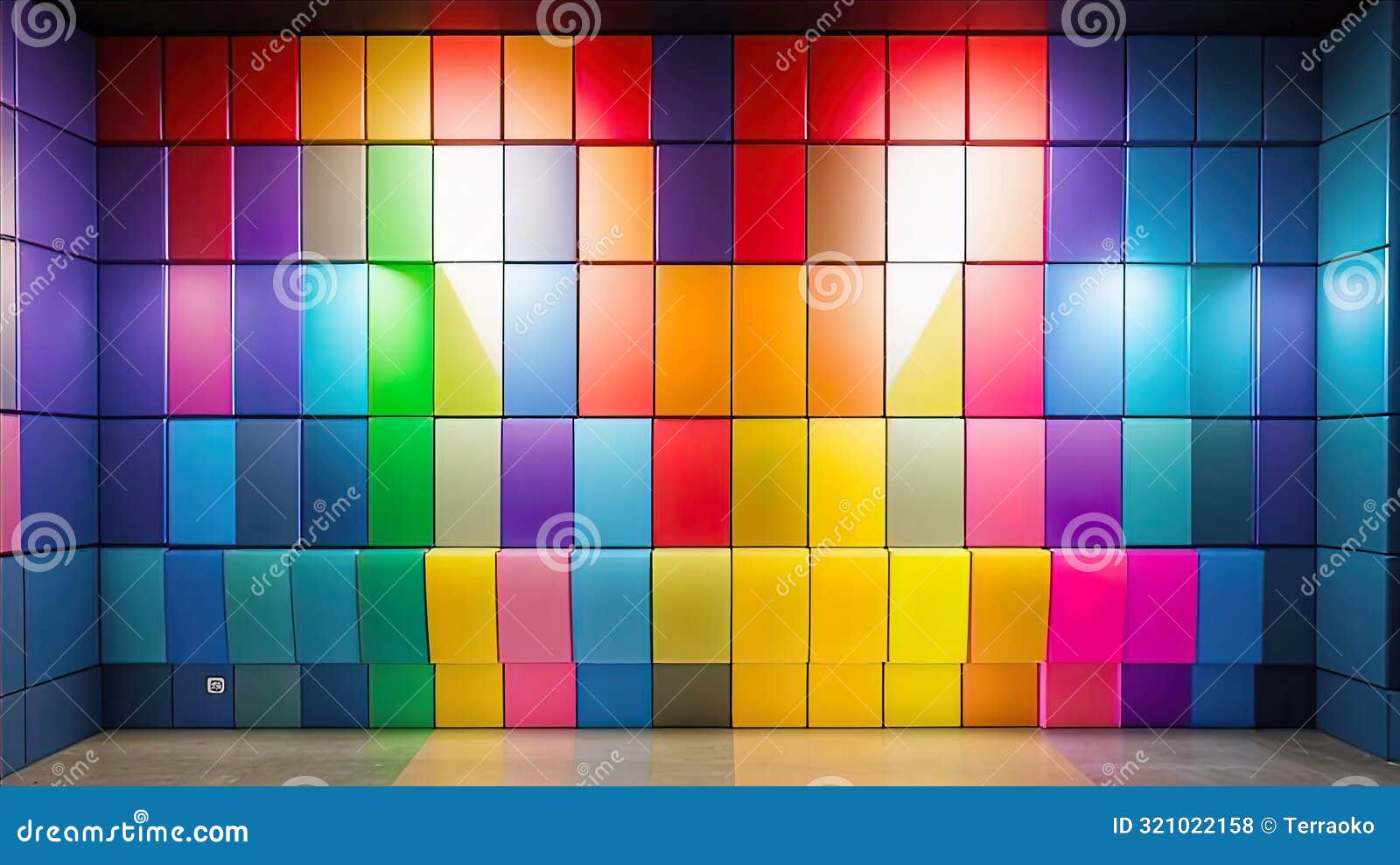 Acrylic Gradient Panels with Rounded Corners on the Wall, Color Scheme ...