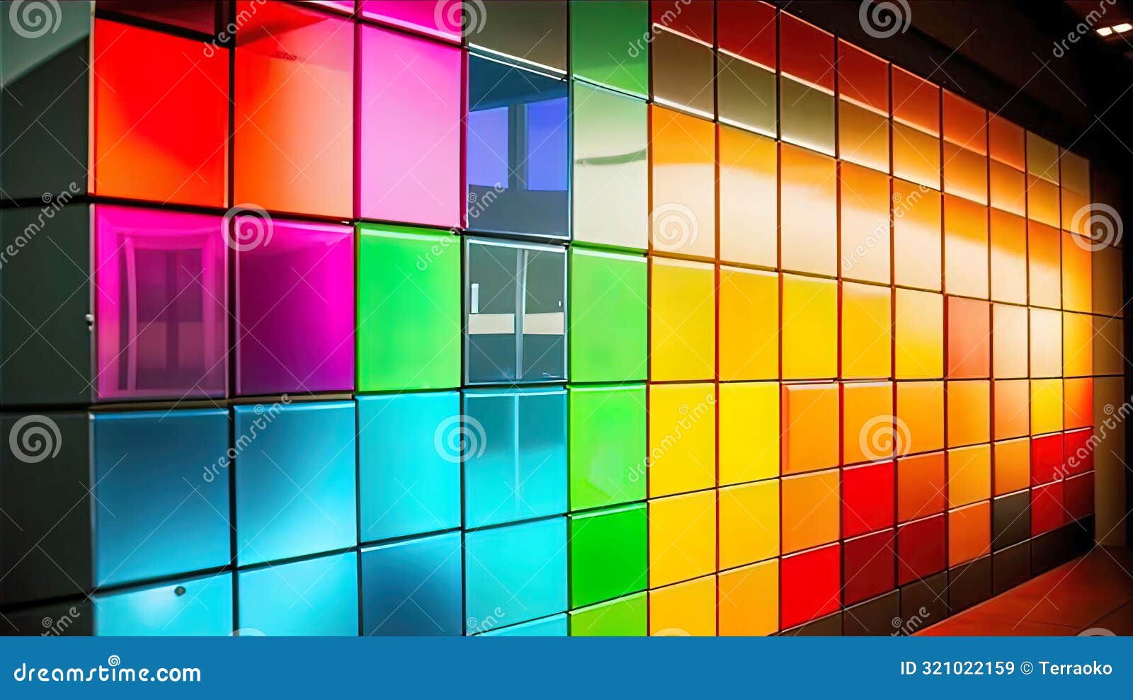Acrylic Gradient Panels with Rounded Corners on the Wall, Color Scheme ...