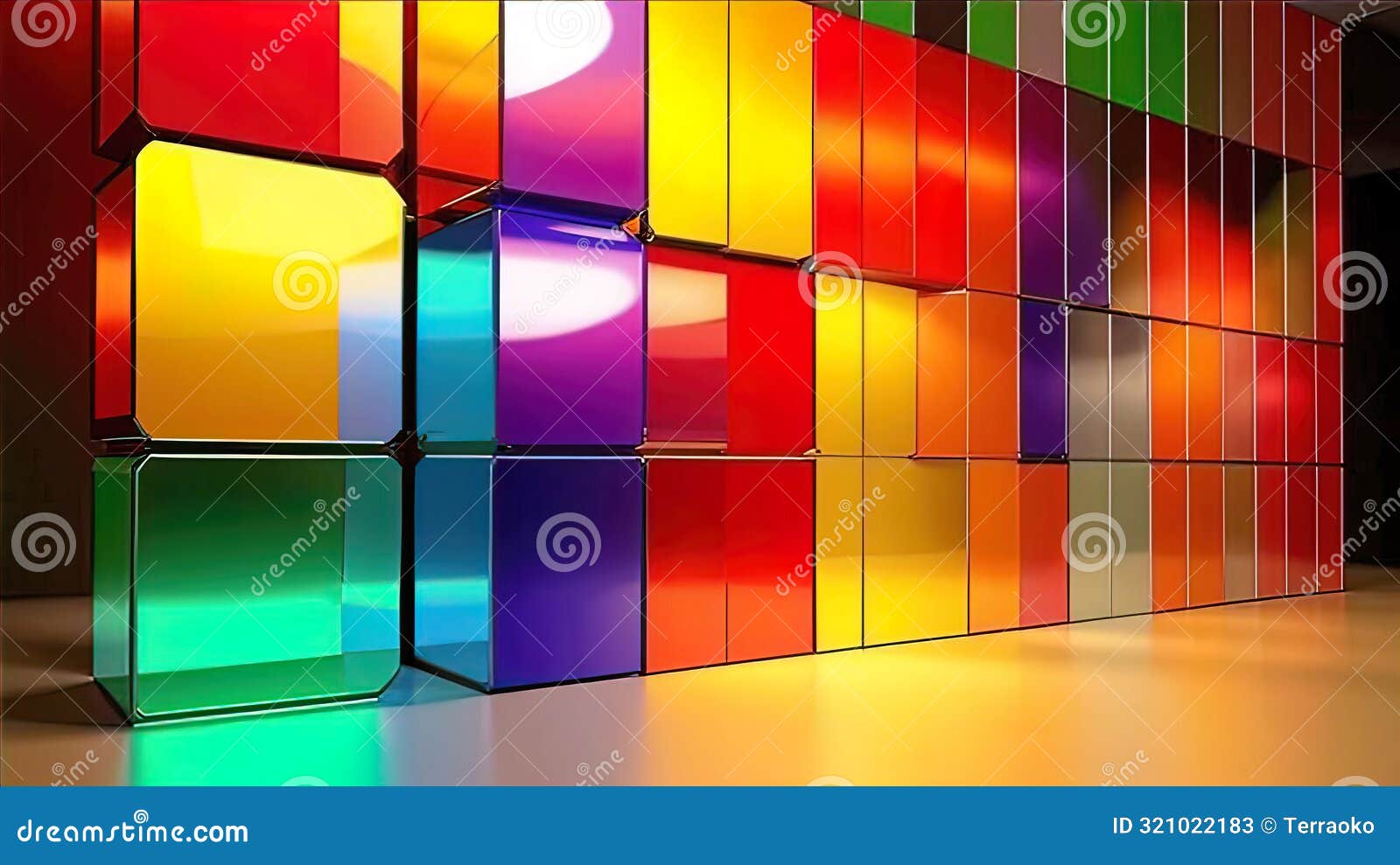Acrylic Gradient Panels with Rounded Corners on the Wall, Color Scheme ...
