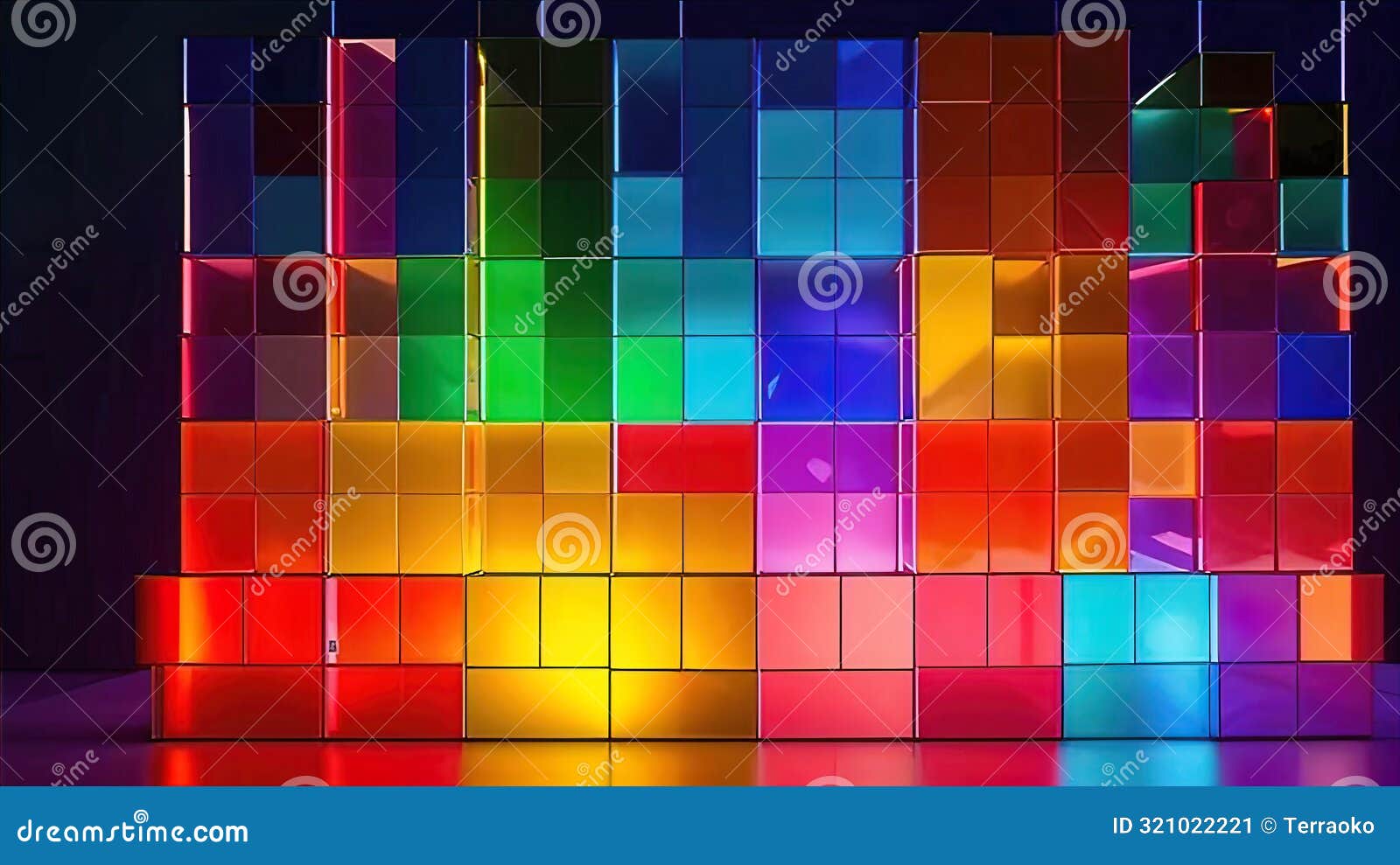 Acrylic Gradient Panels with Rounded Corners on the Wall, Color Scheme ...