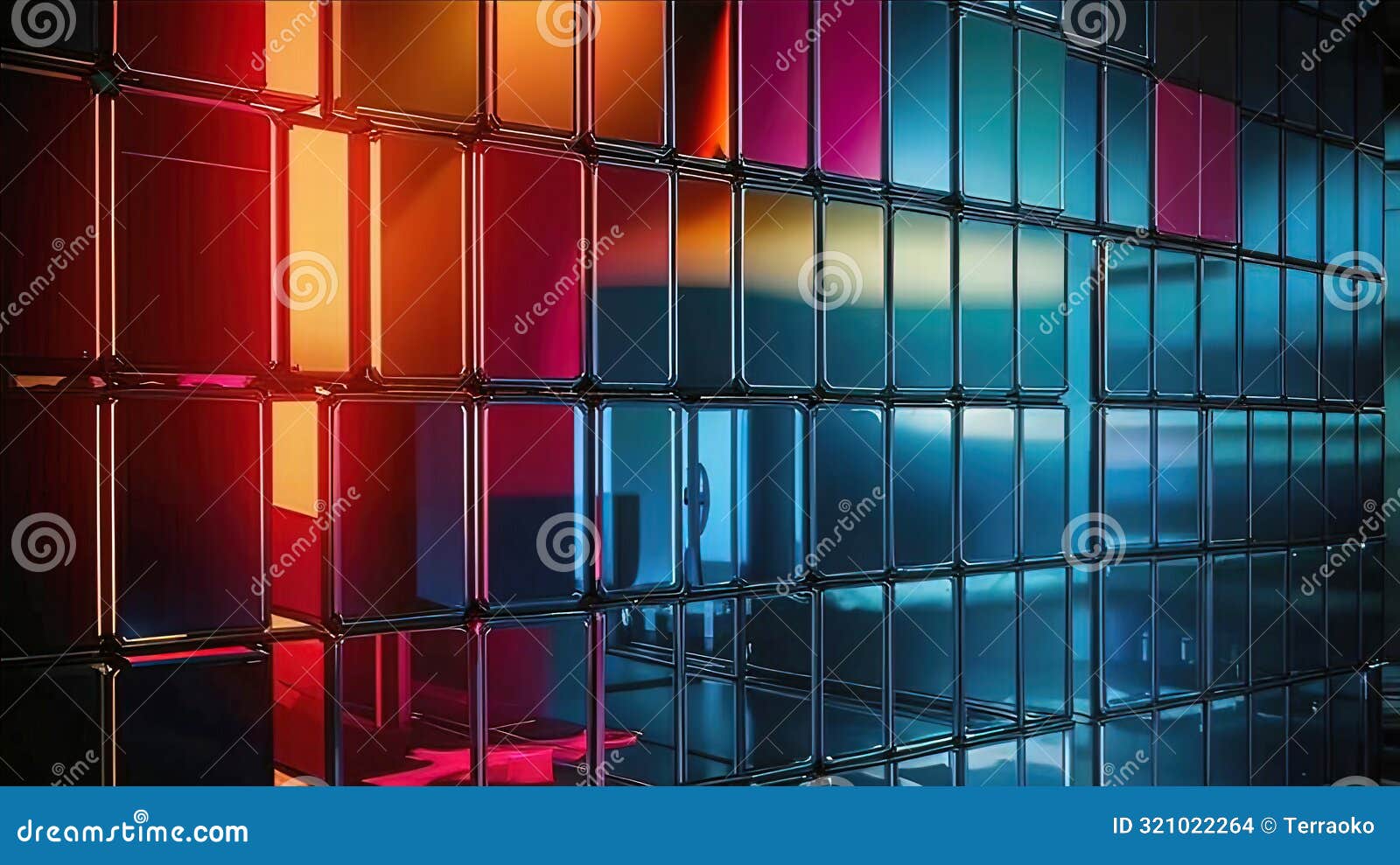 Acrylic Gradient Panels with Rounded Corners on the Wall, Color Scheme ...
