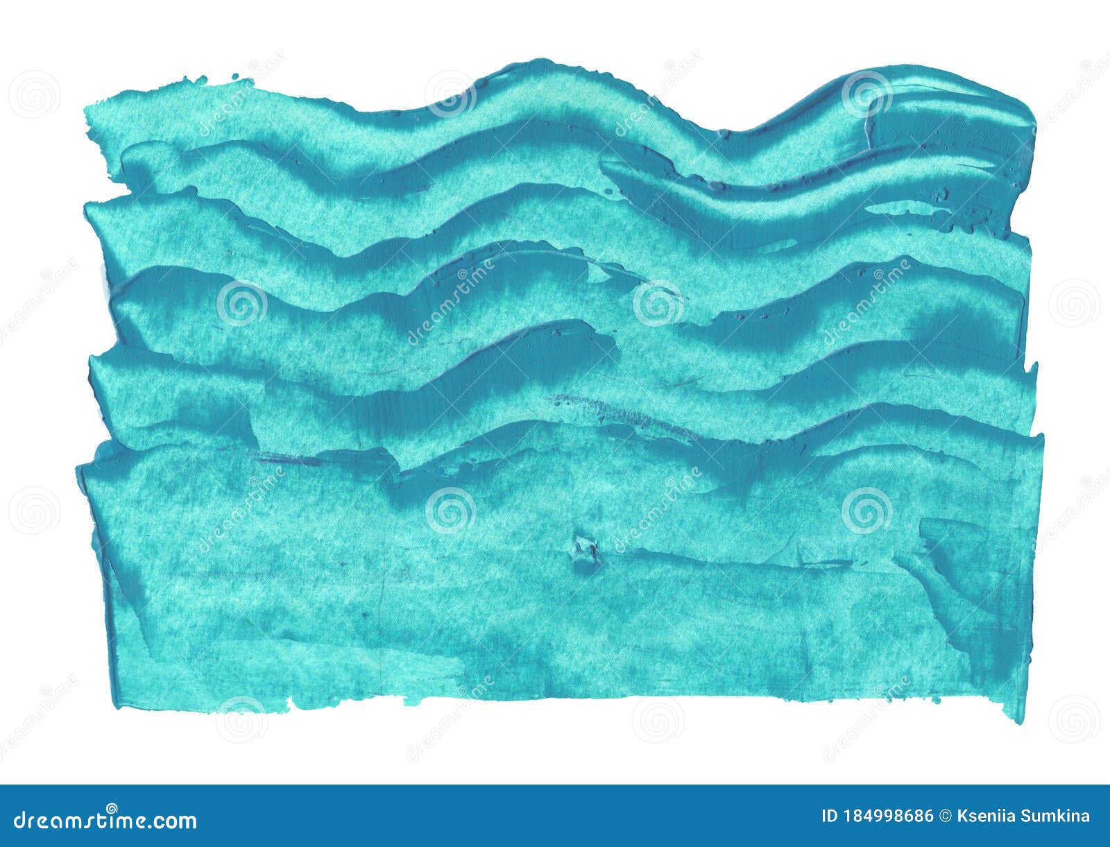 Acrylic Hand Drawn Abstract Blue Wave Pattern Stock Photo - Image of ...