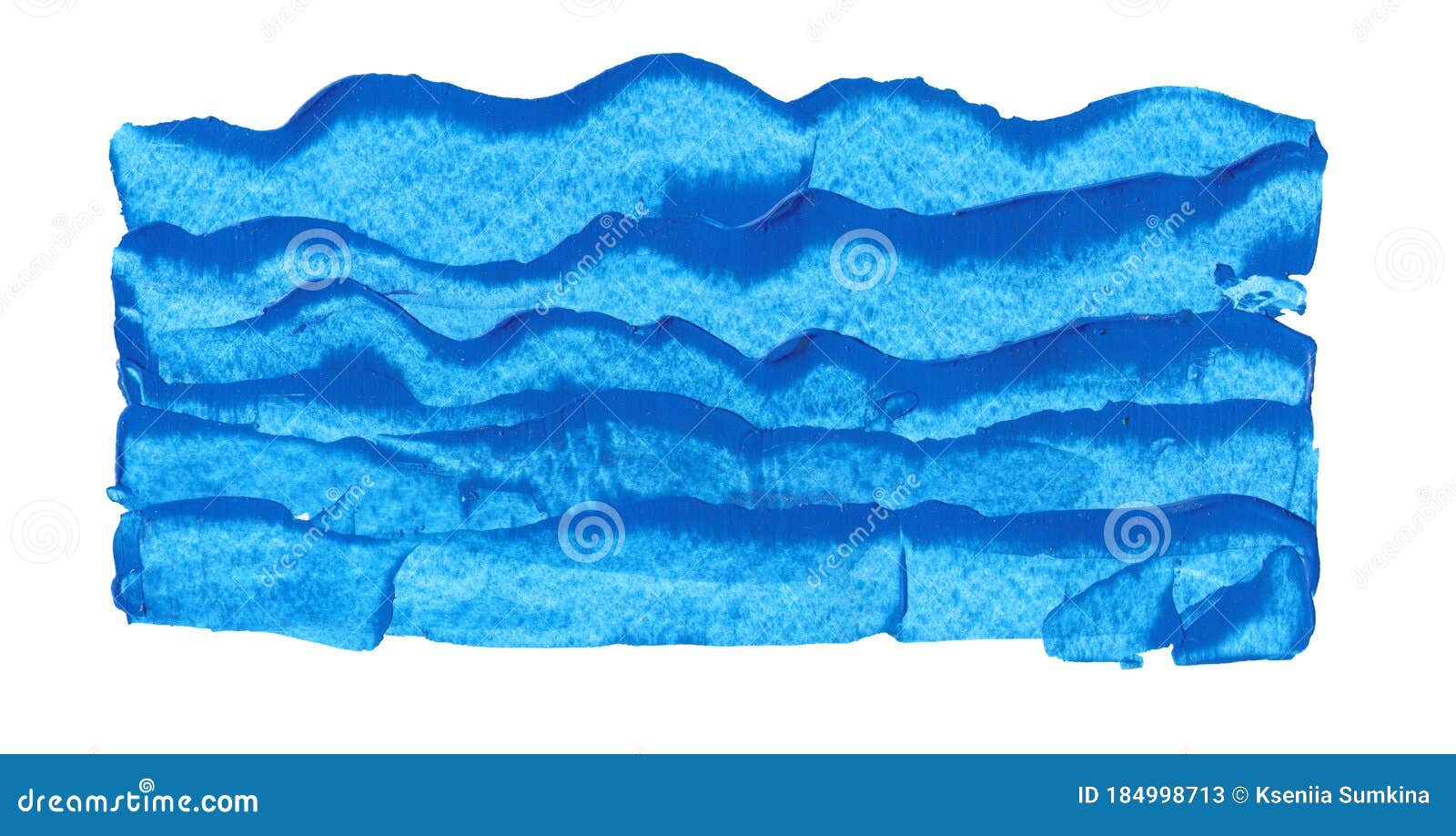 Acrylic Hand Drawn Abstract Blue Wave Pattern Stock Image - Image of ...