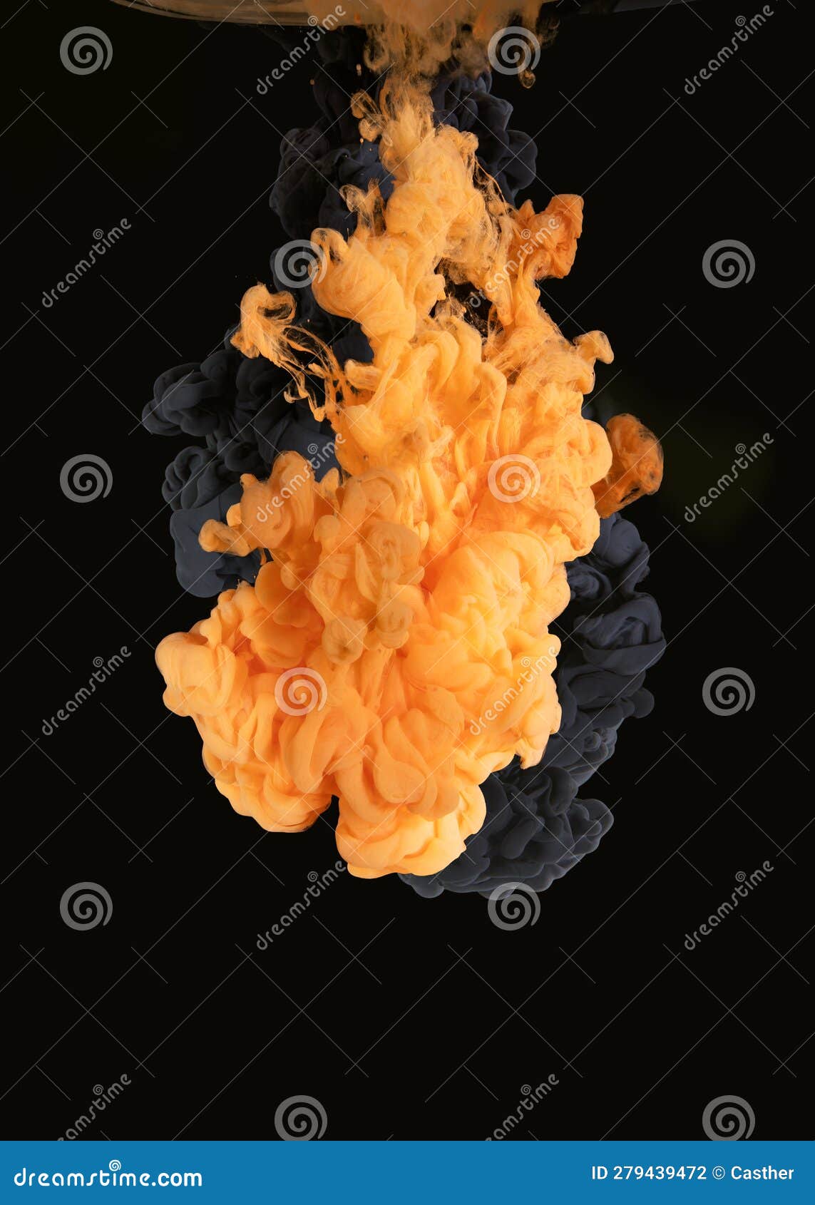 Acrylic Ink in Water. Color Explosion Isolated on Black Background ...