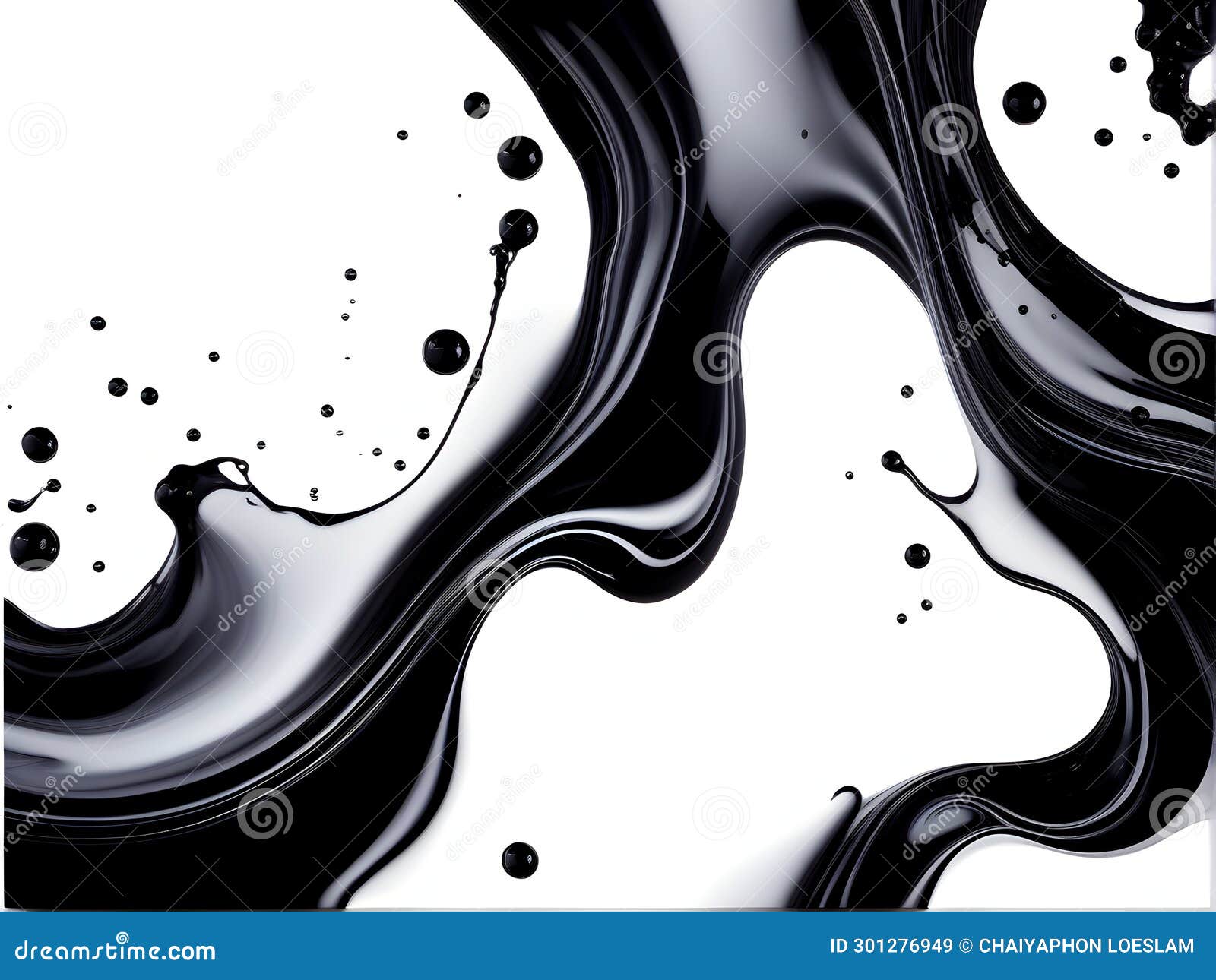 Black Ink Dripping on Water for Background and Texture Stock ...
