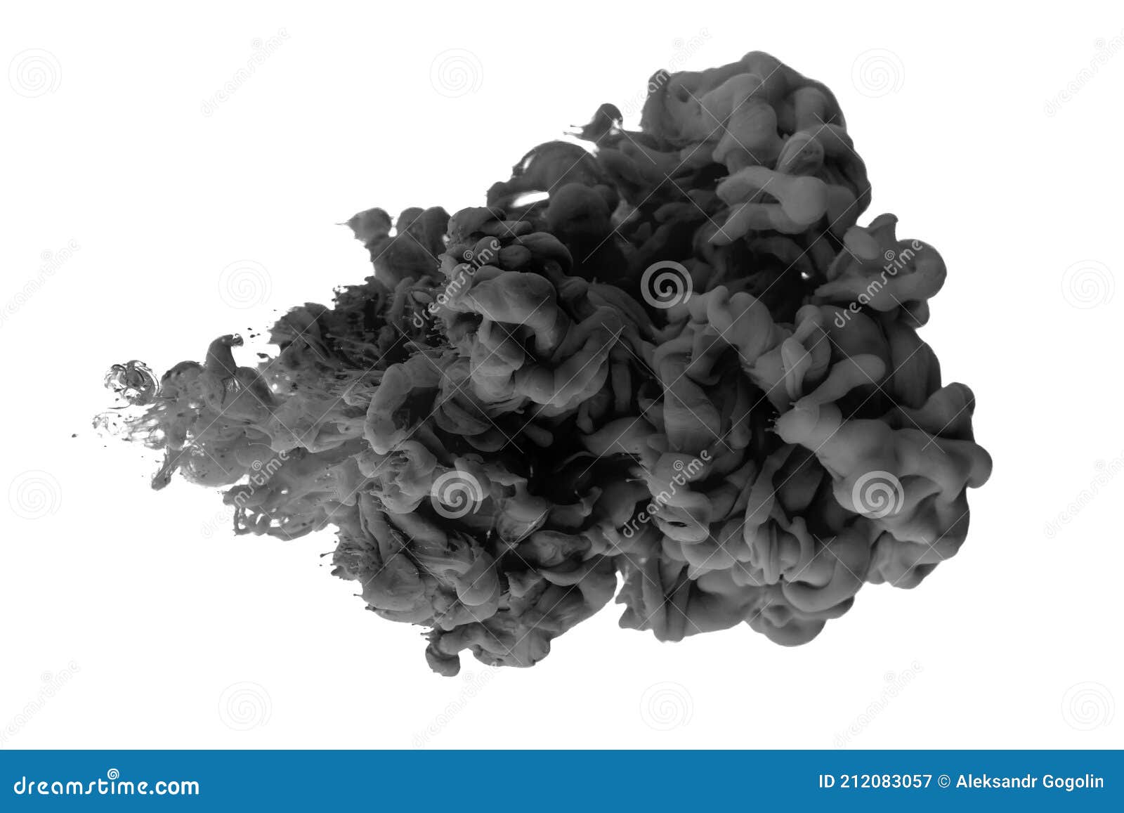 Acrylic Ink in Water Form an Abstract Smoke Pattern Isolated on White ...