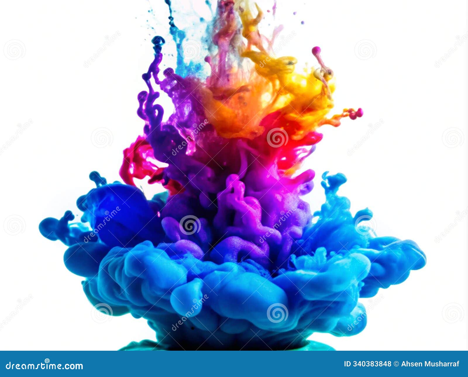 Acrylic Ink in a Water Isolate on White Background Stock Illustration ...