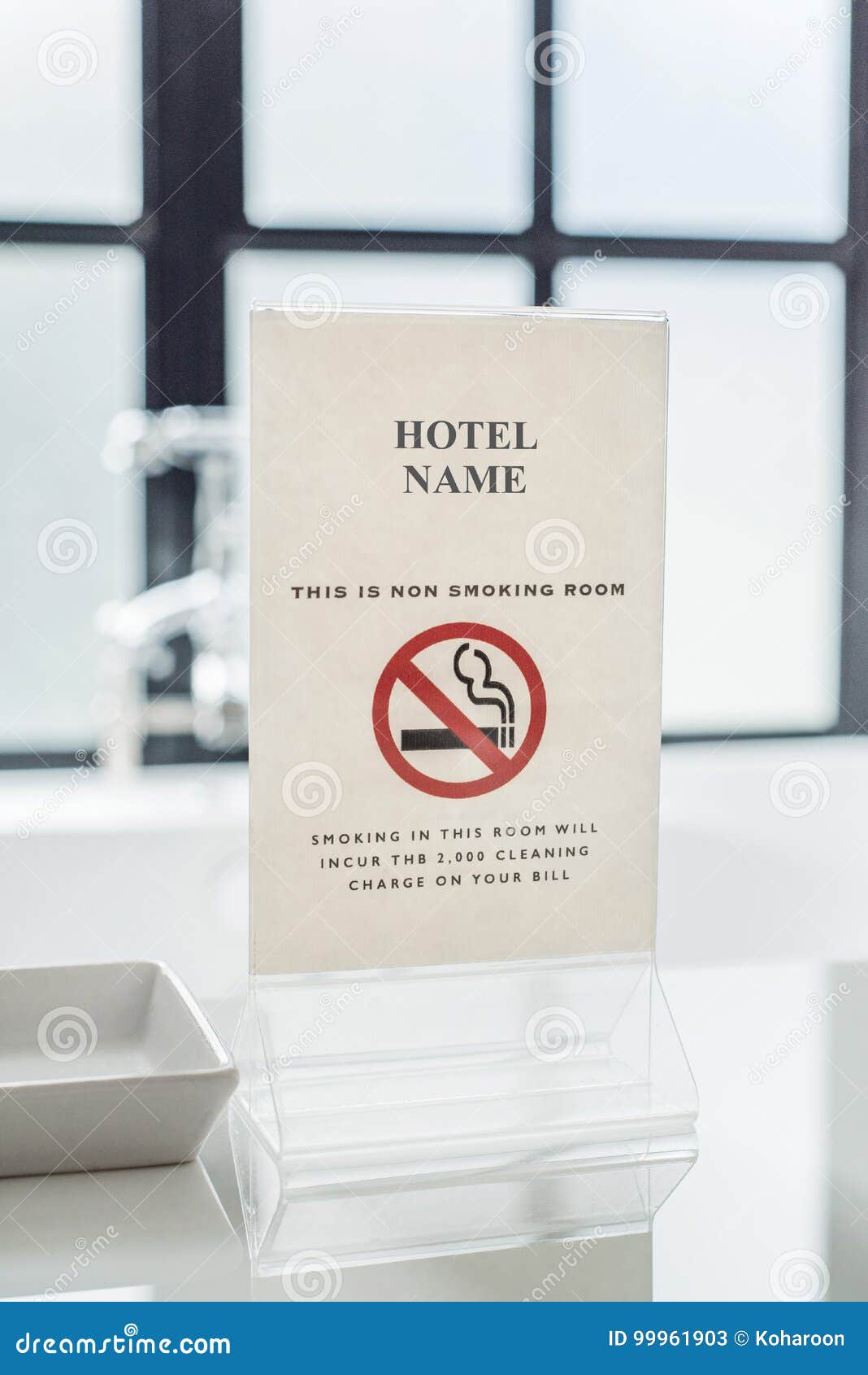 Acrylic Non Smoking Room Sign 01 Stock Image - Image of hotel, plastic ...