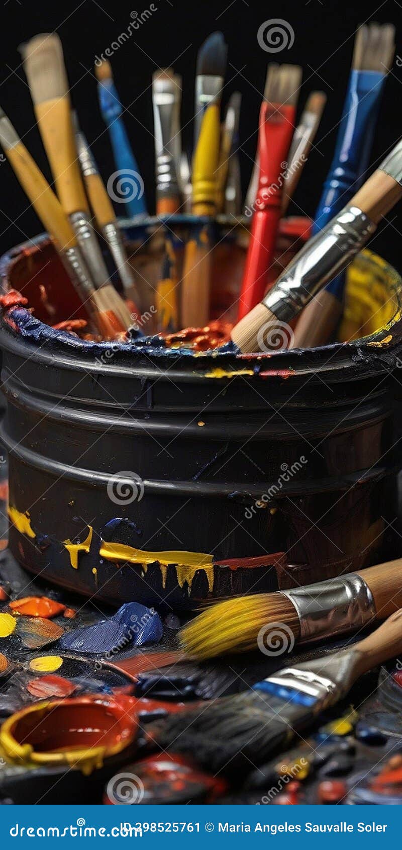 Acrylic Paint Of Different Primary Colors Royalty-Free Stock Photo | CartoonDealer.com #298525761