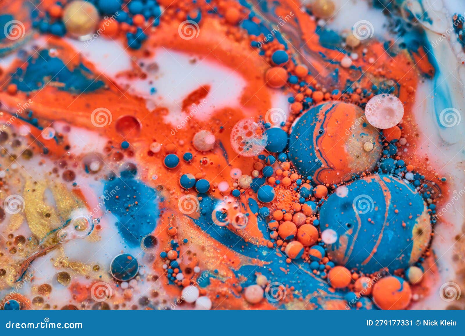 Acrylic Paint Oil Milk Bubbles Background Stock Image - Image of yellow ...