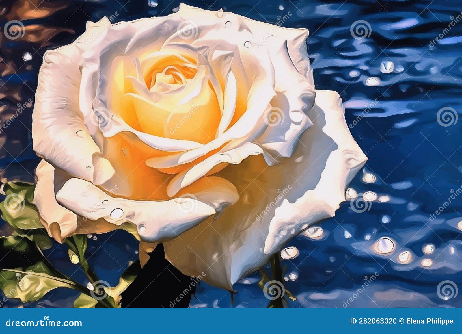 Acrylic Paint of Rose Flower, White Rose Clair Colors Acrylic Paint. AI ...