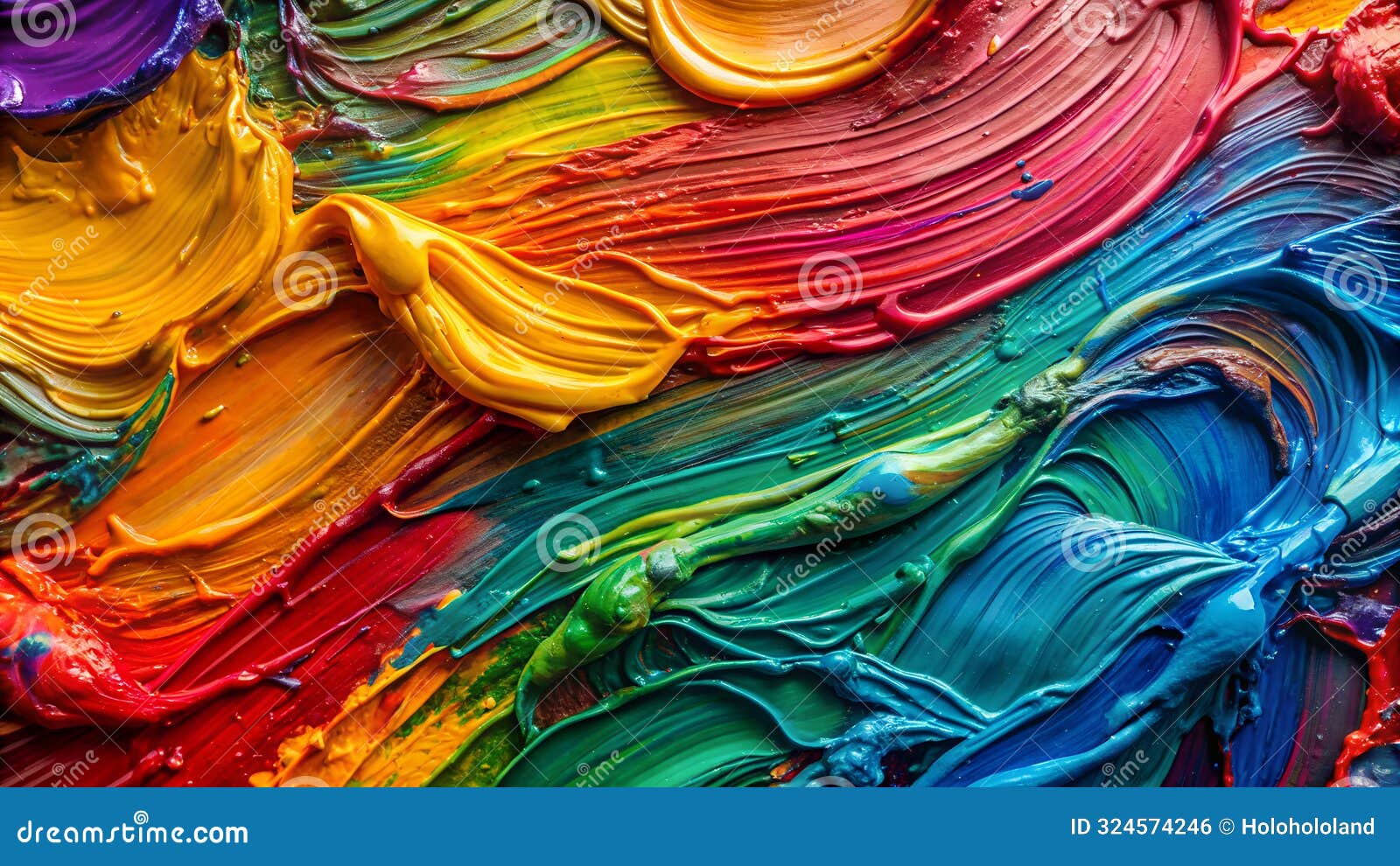 Acrylic Paint Surface that Looks Thick, Layered in Multiple Colors. Top ...