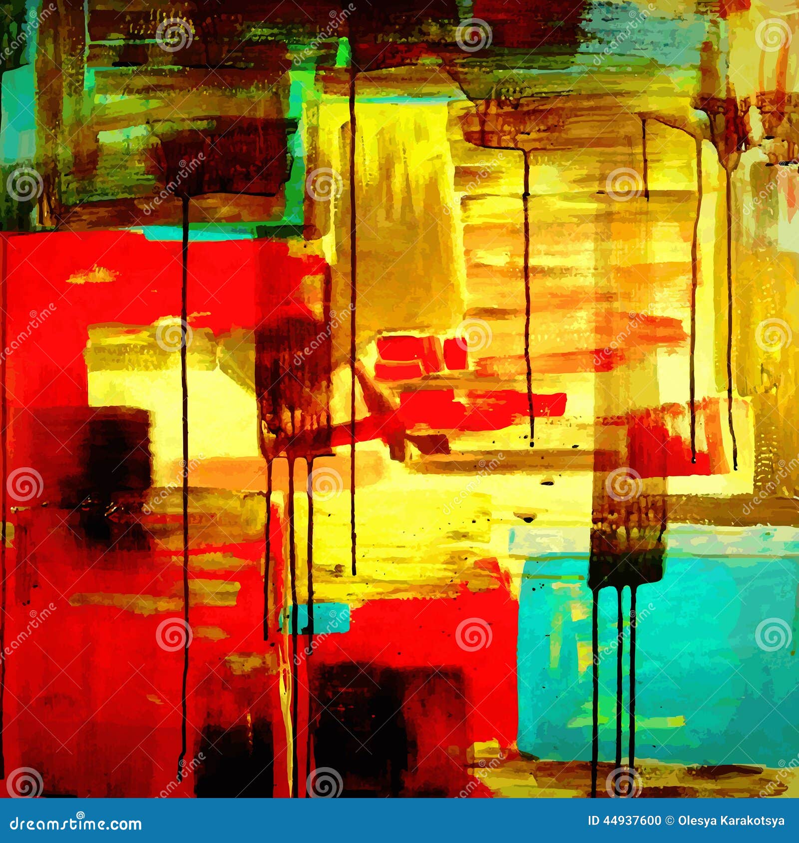 Acrylic Painting Composition Stock Vector - Illustration of backdrop ...