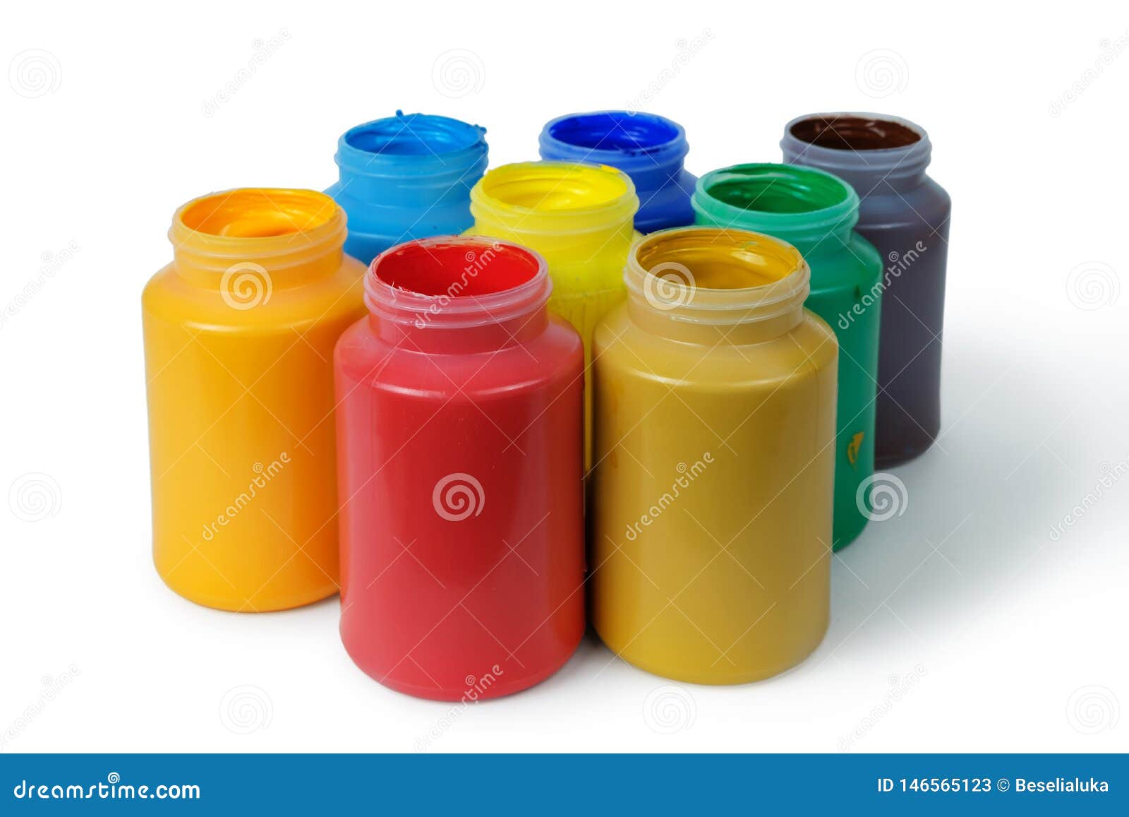 Acrylic Paints in the Plastic Containers Stock Image - Image of ...