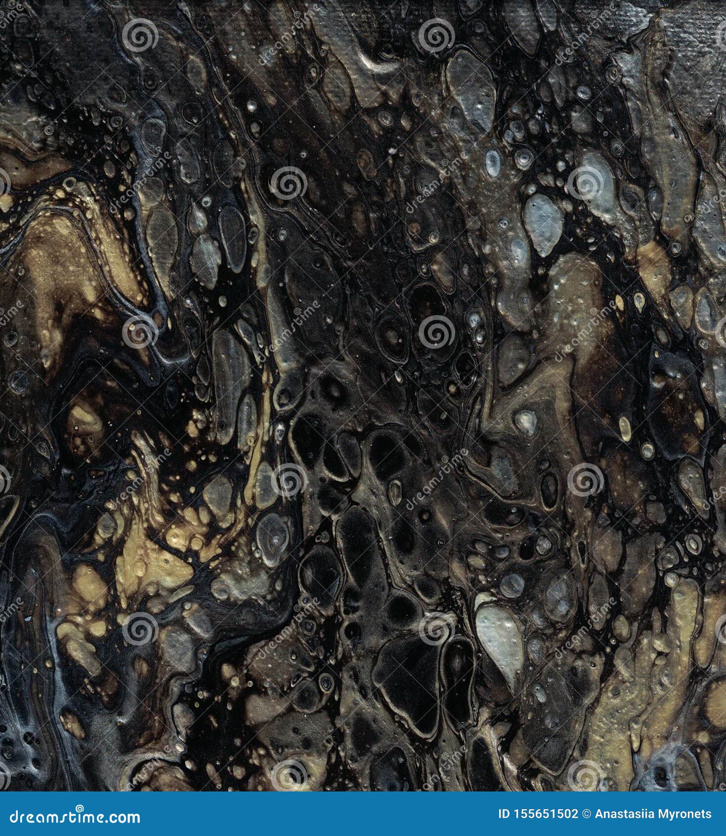 Acrylic Pouring, Metallic Effect, Black and Gold Stock Photo - Image of ...