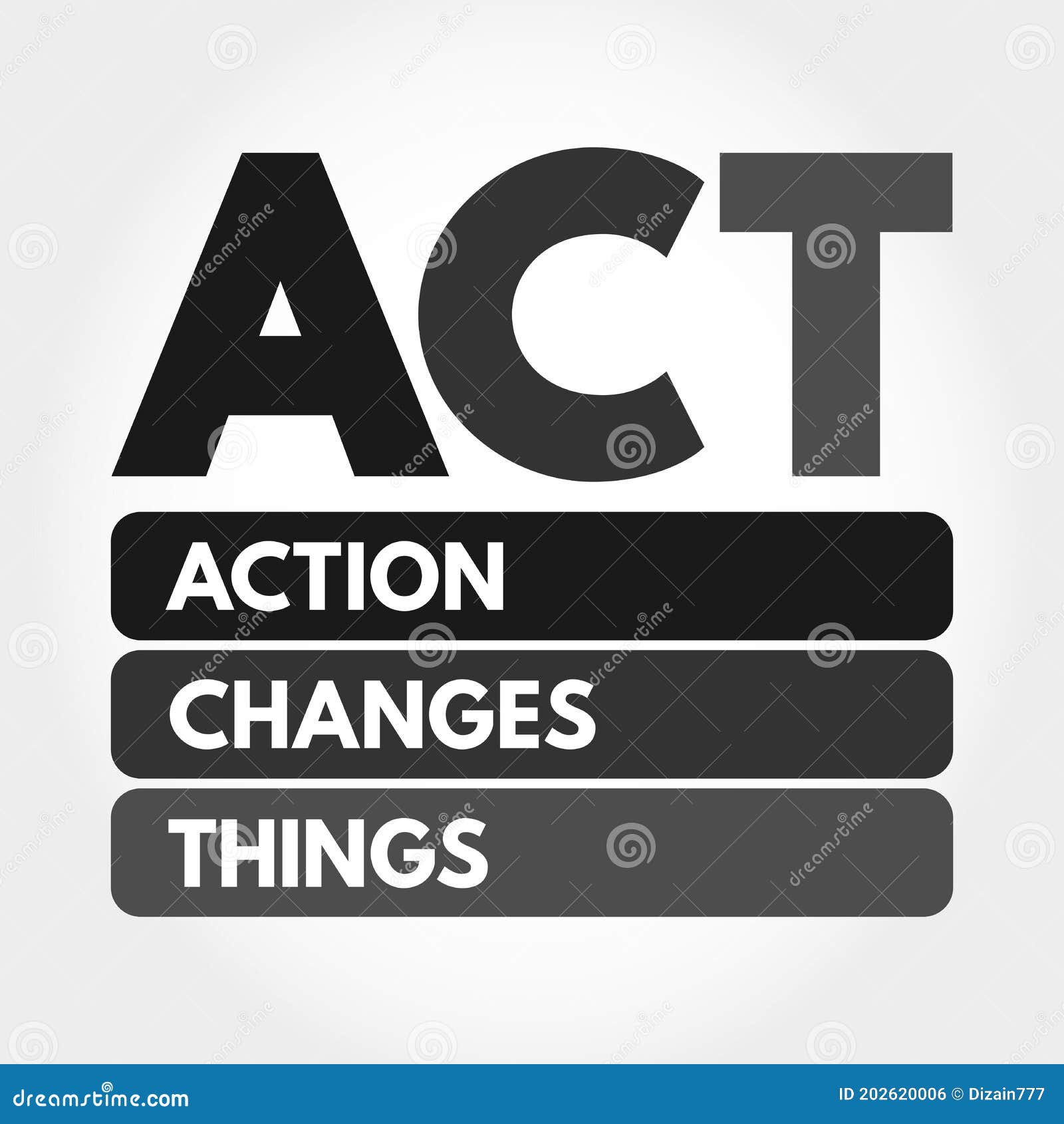 ACT - Action Changes Things Acronym Concept Stock Illustration ...
