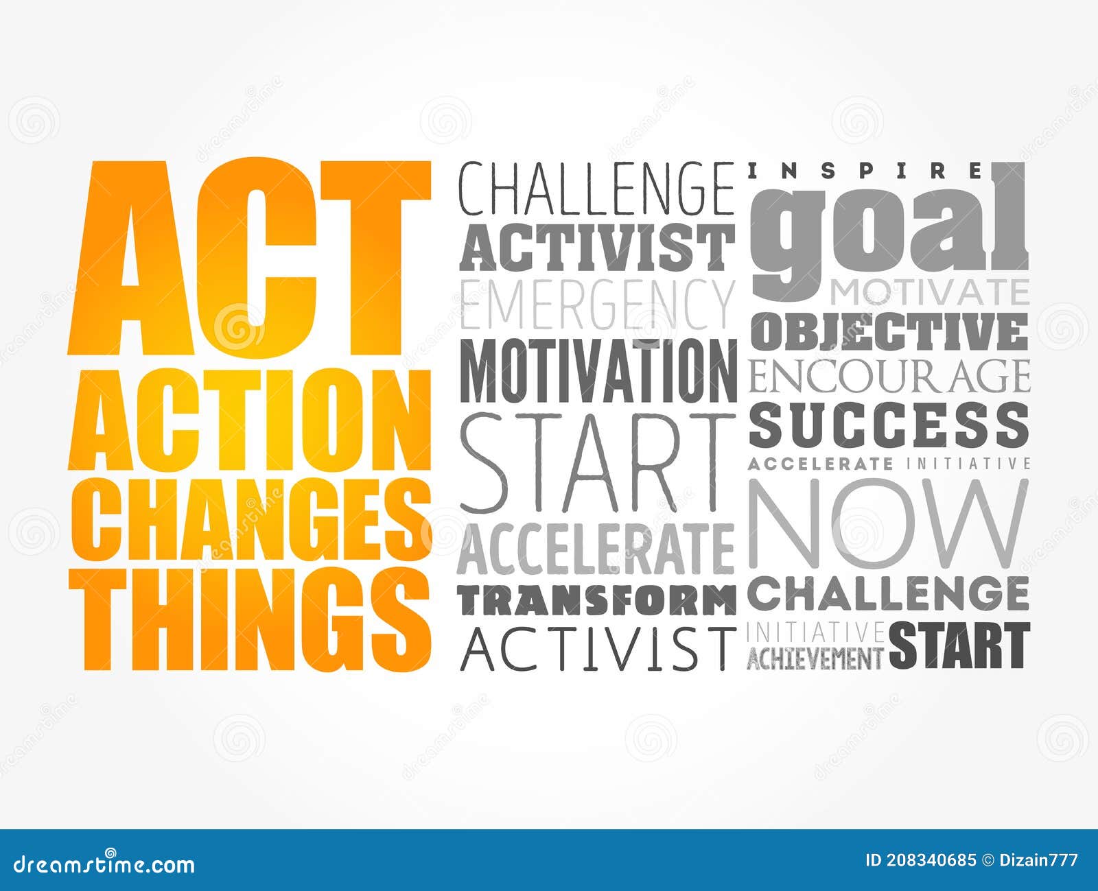 ACT - Action Changes Things Word Cloud, Business Concept Background ...