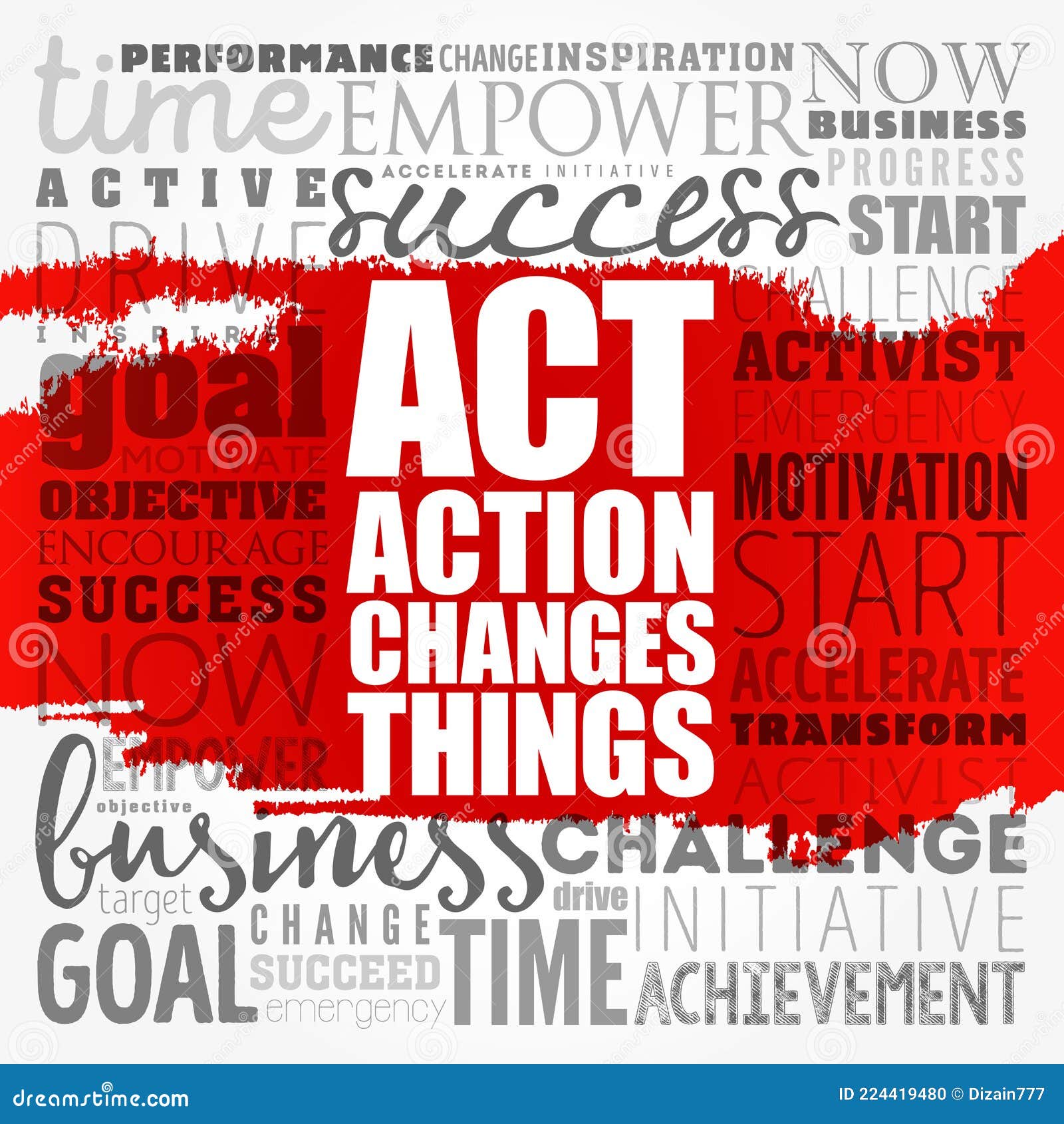 ACT - Action Changes Things Word Cloud, Business Concept Background ...