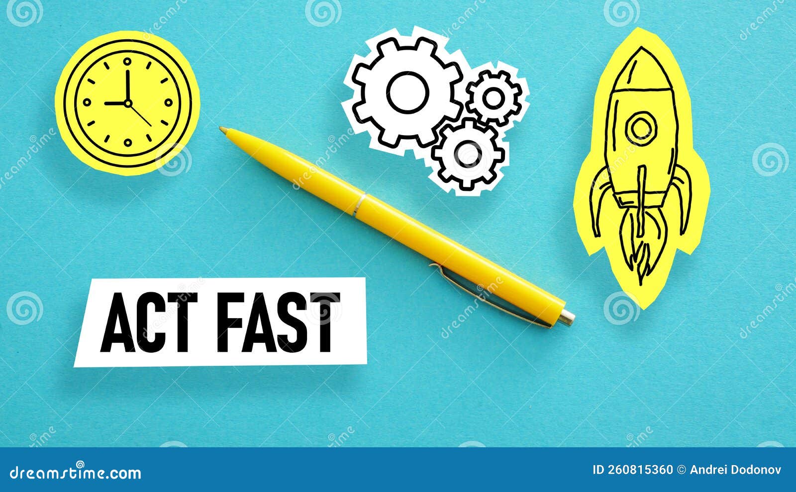 Act Fast is Shown Using the Text Stock Photo - Image of leadership ...
