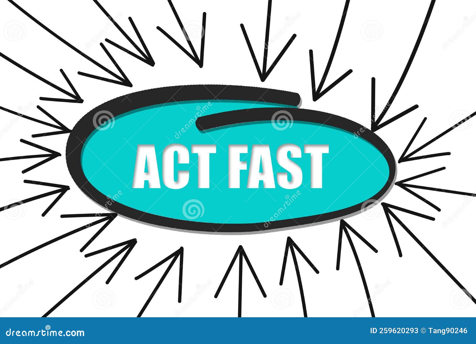 Act fast text with arrows stock illustration. Illustration of idea ...