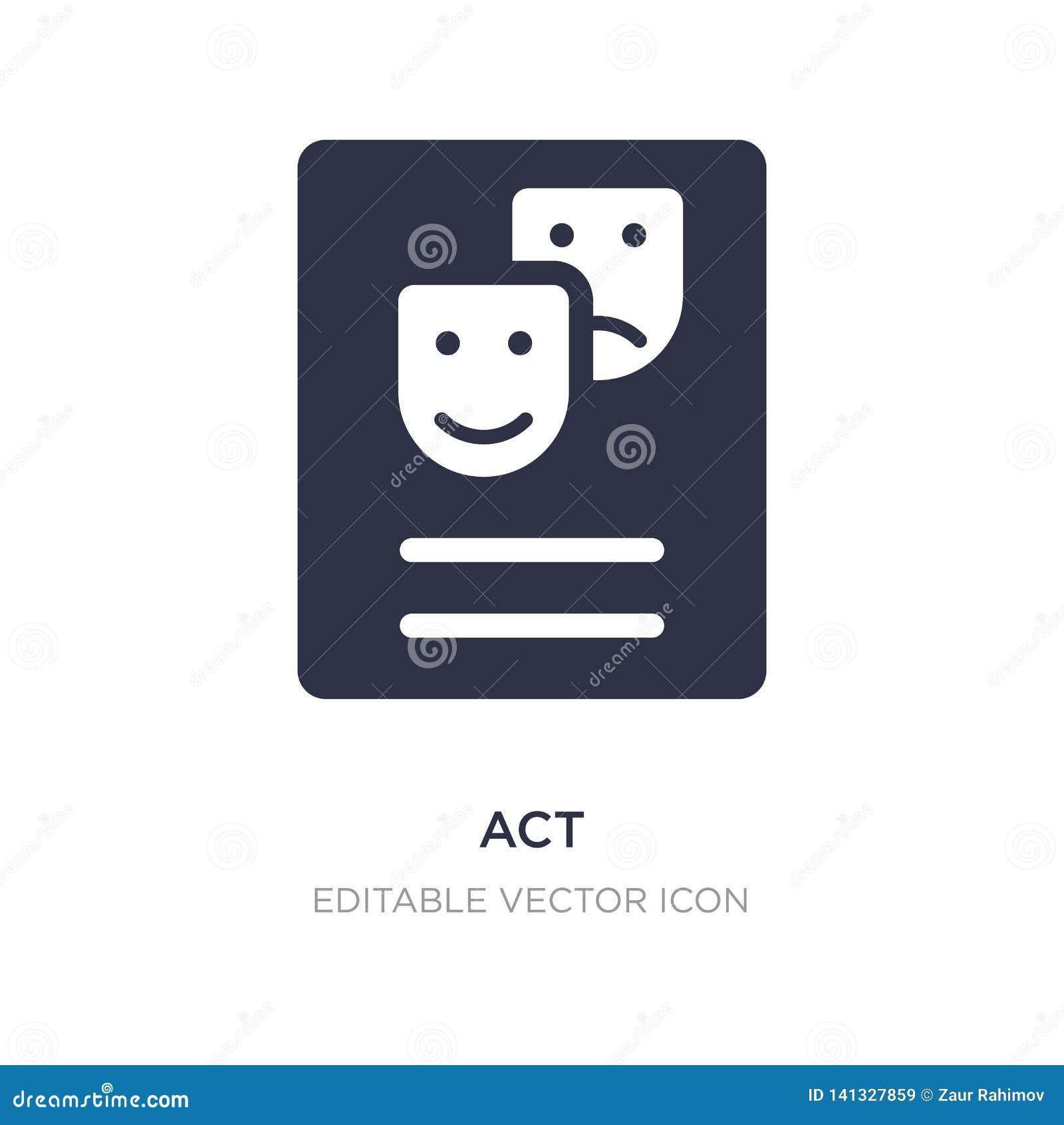 Act Icon on White Background. Simple Element Illustration from Art ...