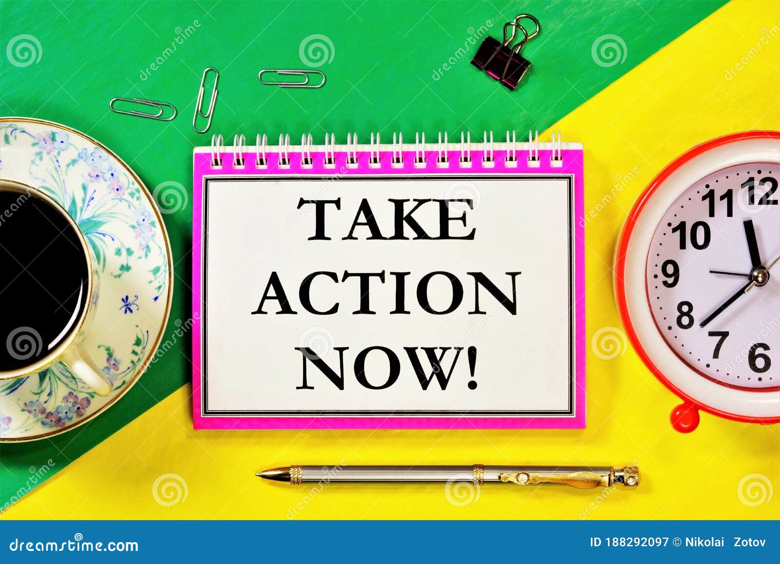 Act Immediately-the Text of the Plan is Written on the Notepad. Stock ...