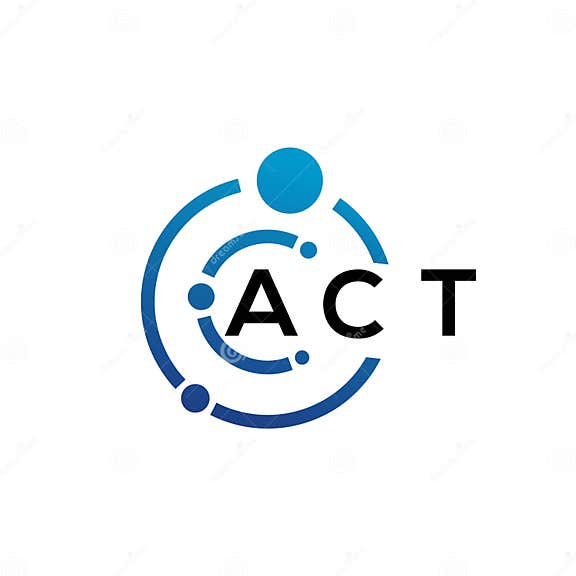 ACT Letter Logo Design on Black Background. ACT Creative Initials ...