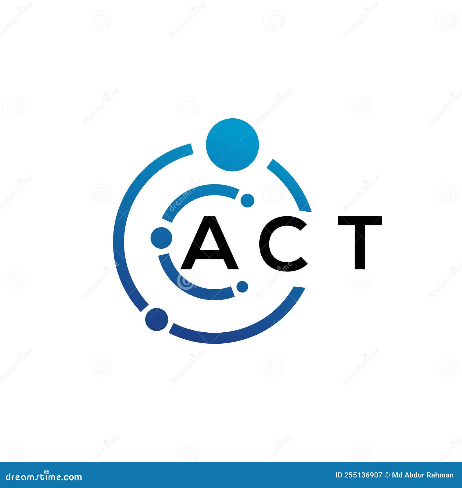 ACT Letter Logo Design on Black Background. ACT Creative Initials ...