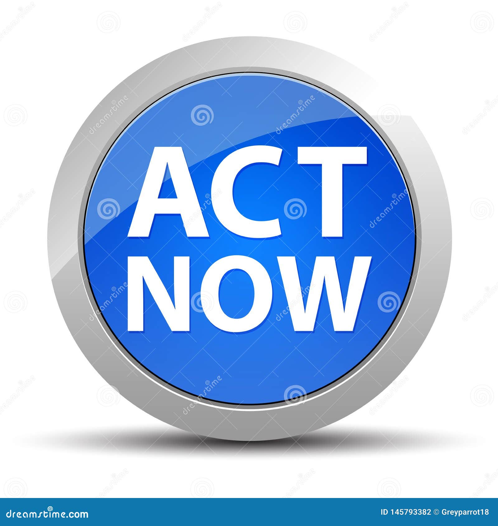 Act Now blue round button stock illustration. Illustration of round ...