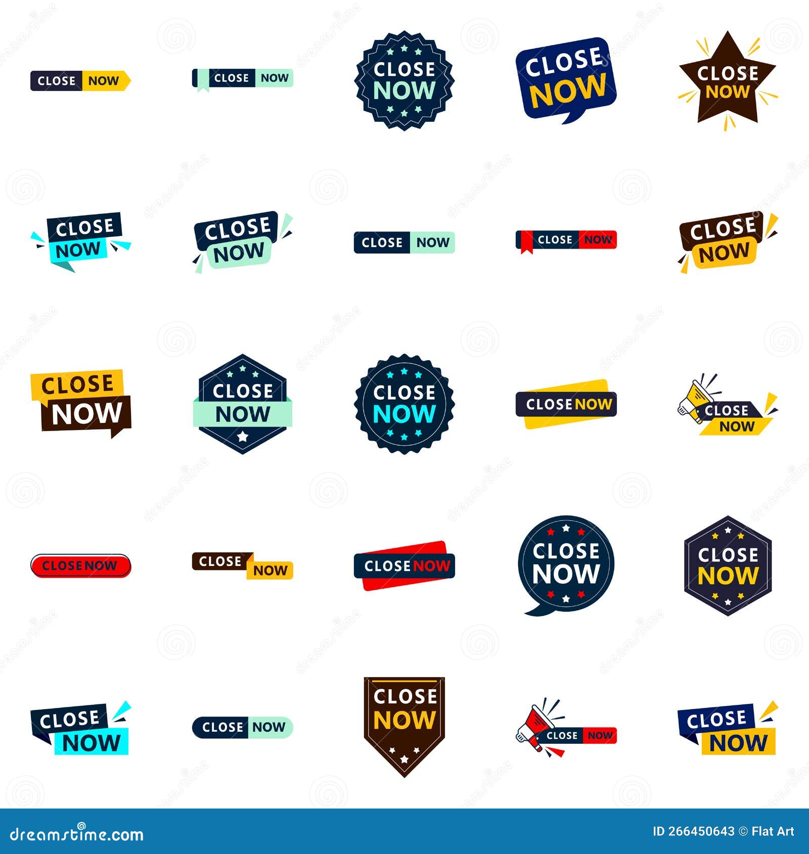 Act Now and Close Text Banners Pack of 25 Stock Vector - Illustration ...