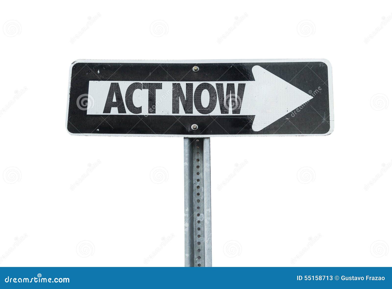 Act Now Direction Sign Isolated on White Stock Image - Image of ...
