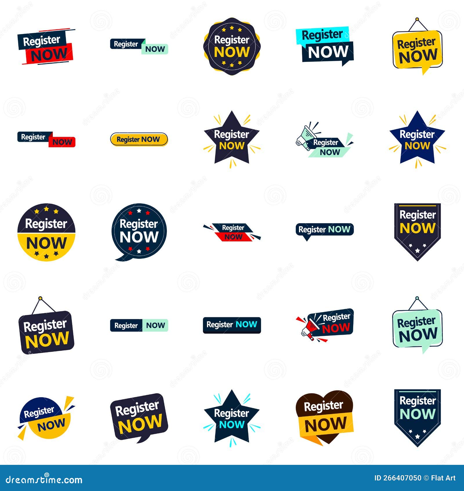 Act Now 25 Eye Catching Typographic Banners for Registration Stock ...