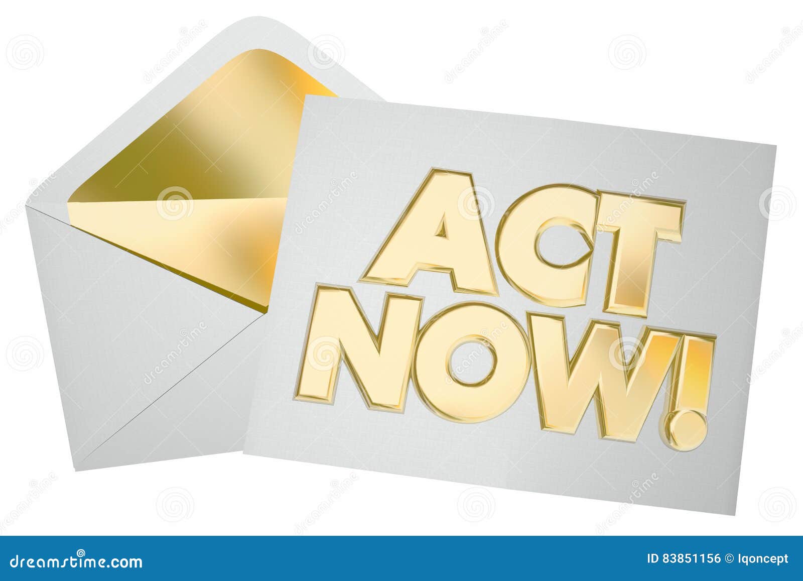 Act Now Take Action Special Offer Message Envelope Letter Stock ...