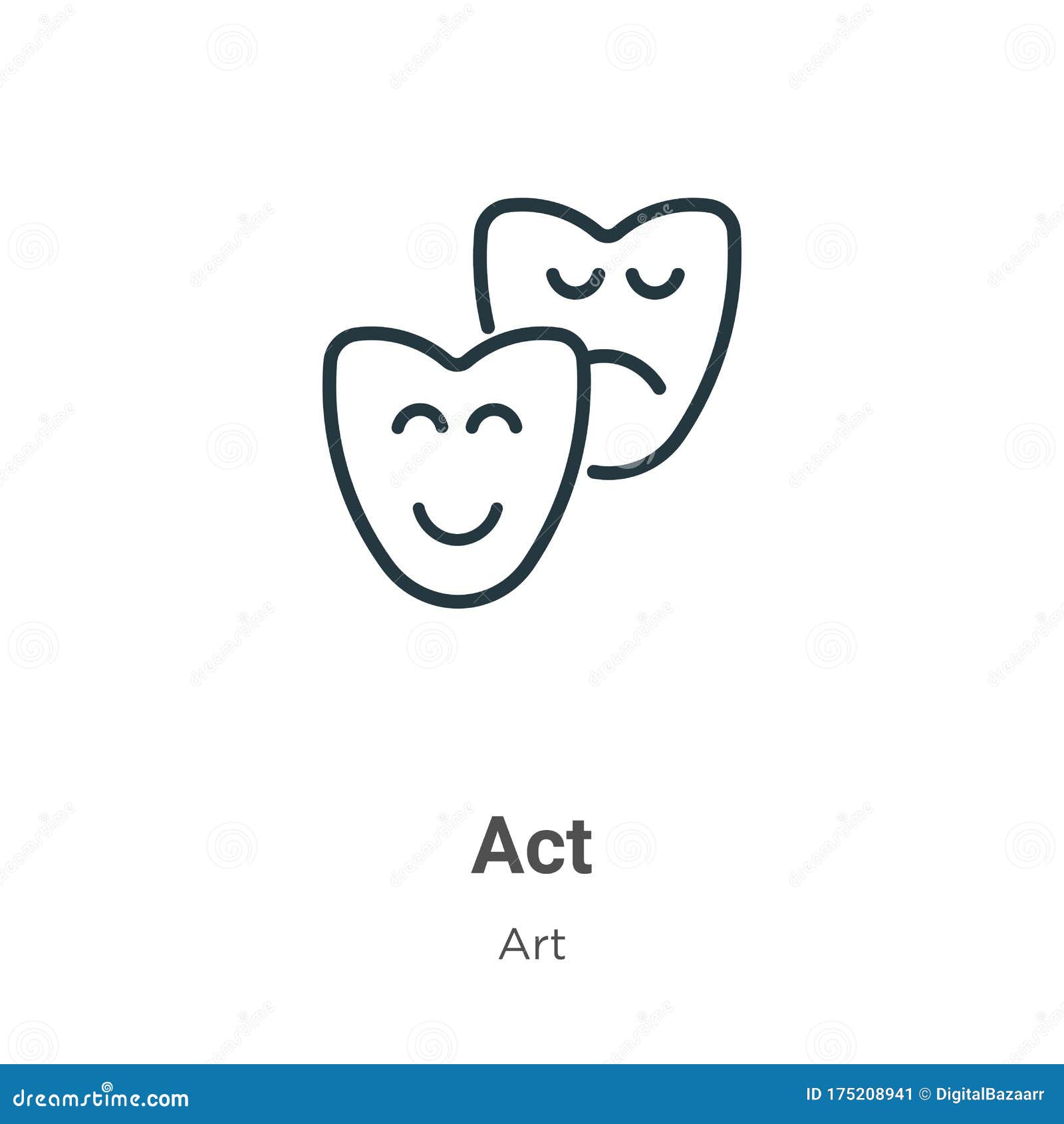 Act Outline Vector Icon Thin Line Black Act Icon Flat Vector Simple