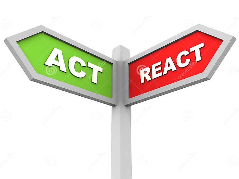Act or react stock illustration. Illustration of respond - 43487831
