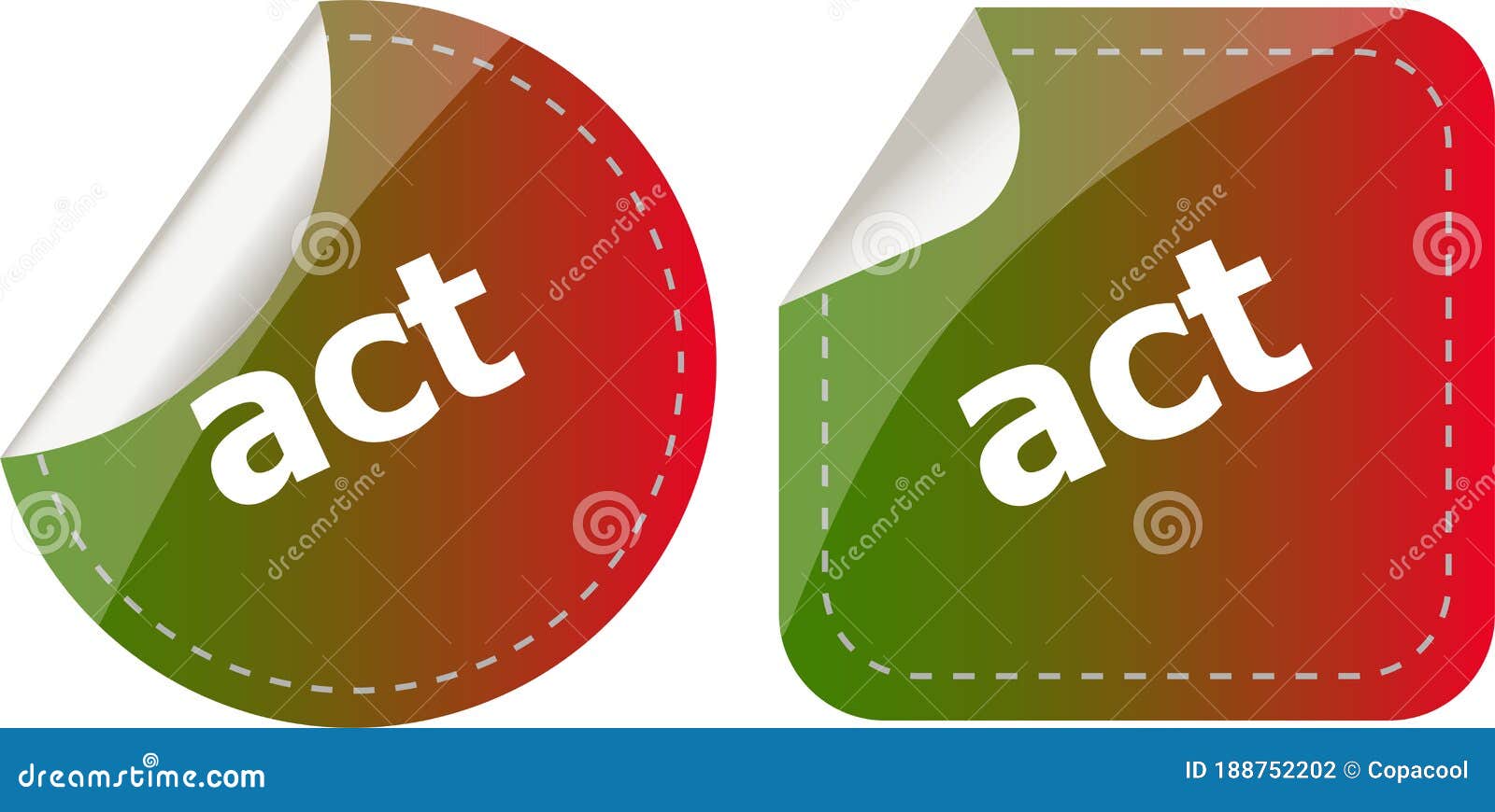 Act Stickers Set, Icon Button Isolated on White. Act Stock Illustration ...