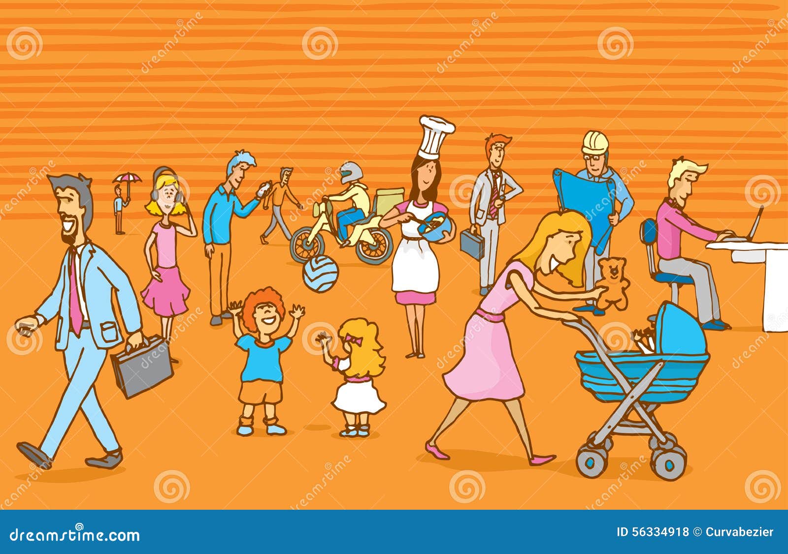 Actieve Mensen Die Verschillende Acties Uitvoeren Vector Illustratie ...