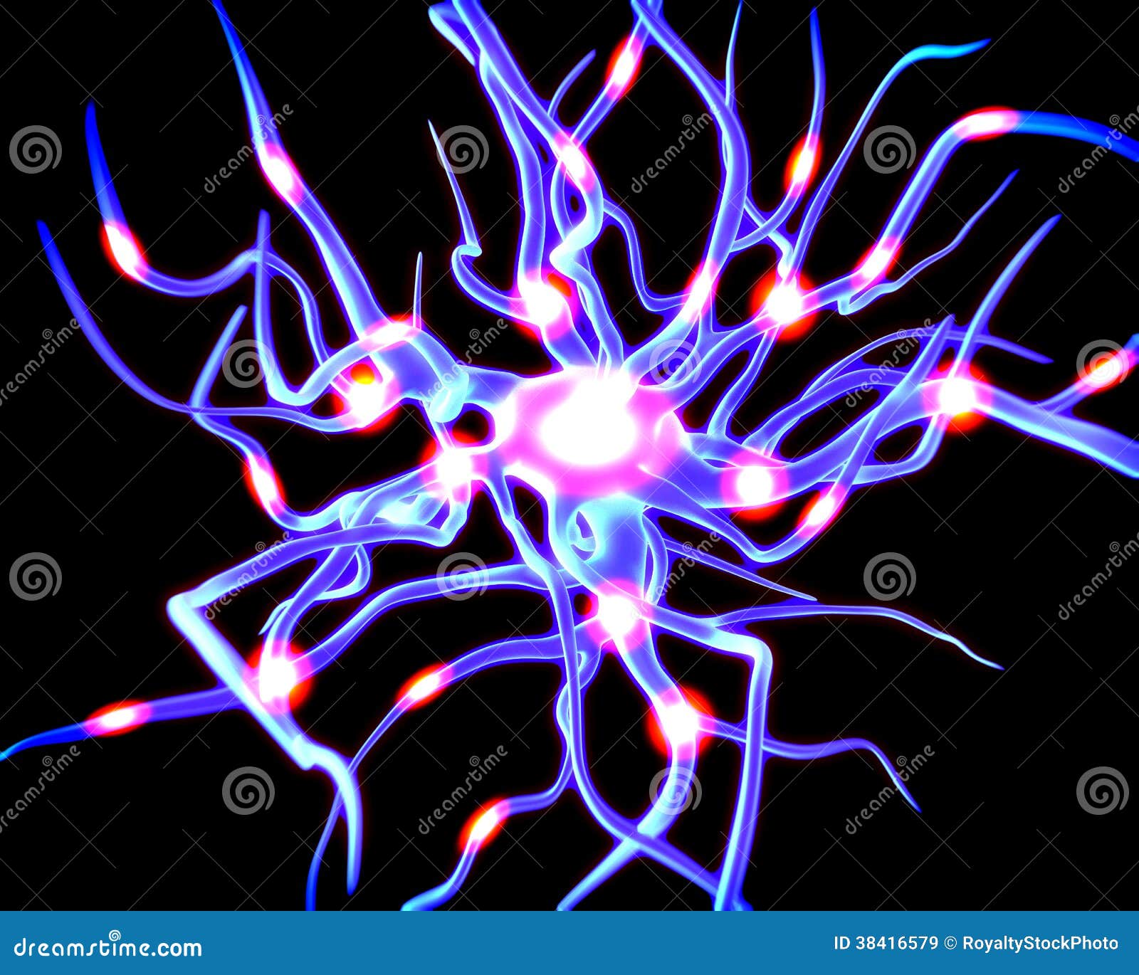 Actieve Zenuwcel of Neuronen Stock Illustratie - Illustration of ...