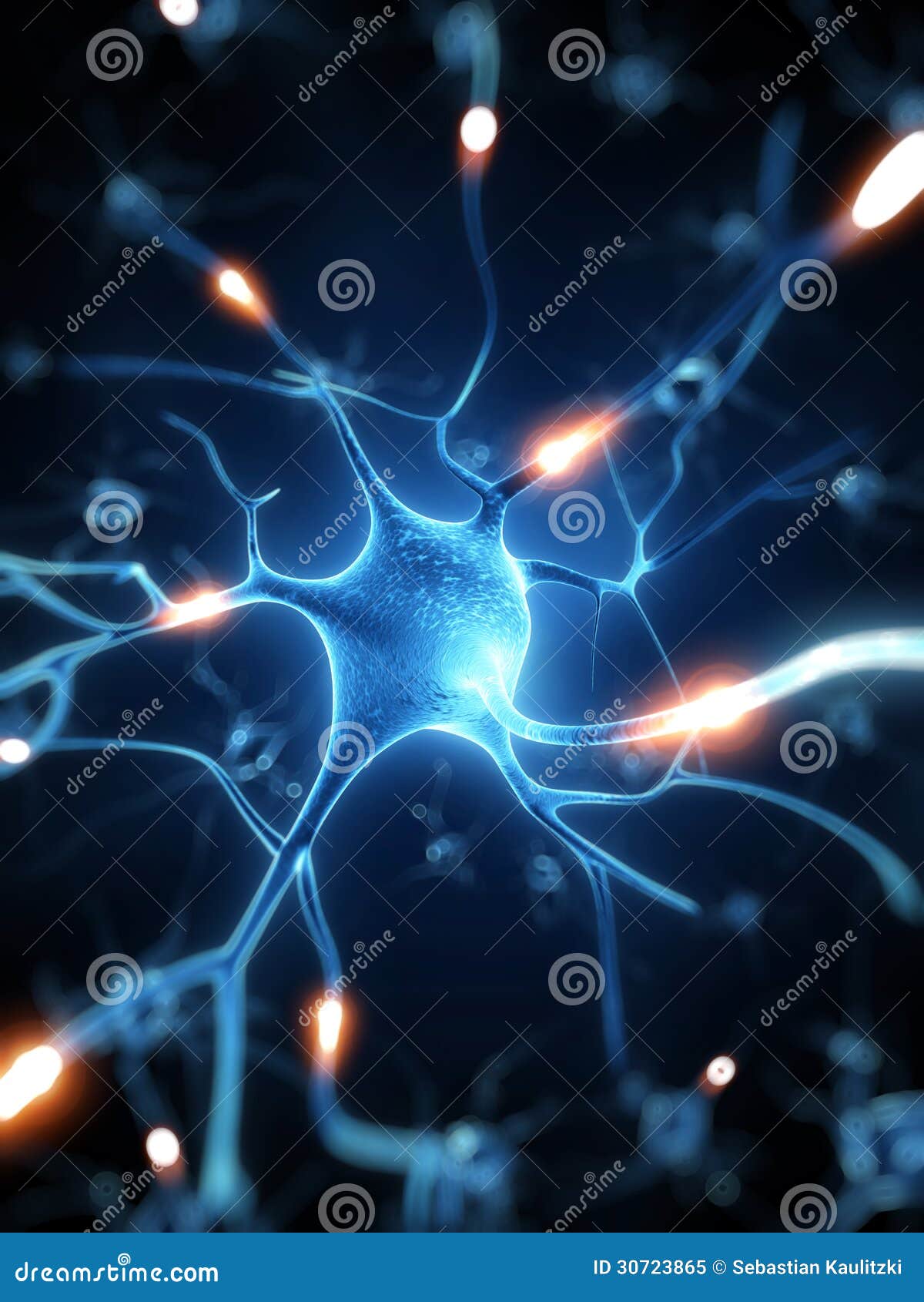 Actieve zenuwcellen stock illustratie. Illustration of neuraal - 30723865