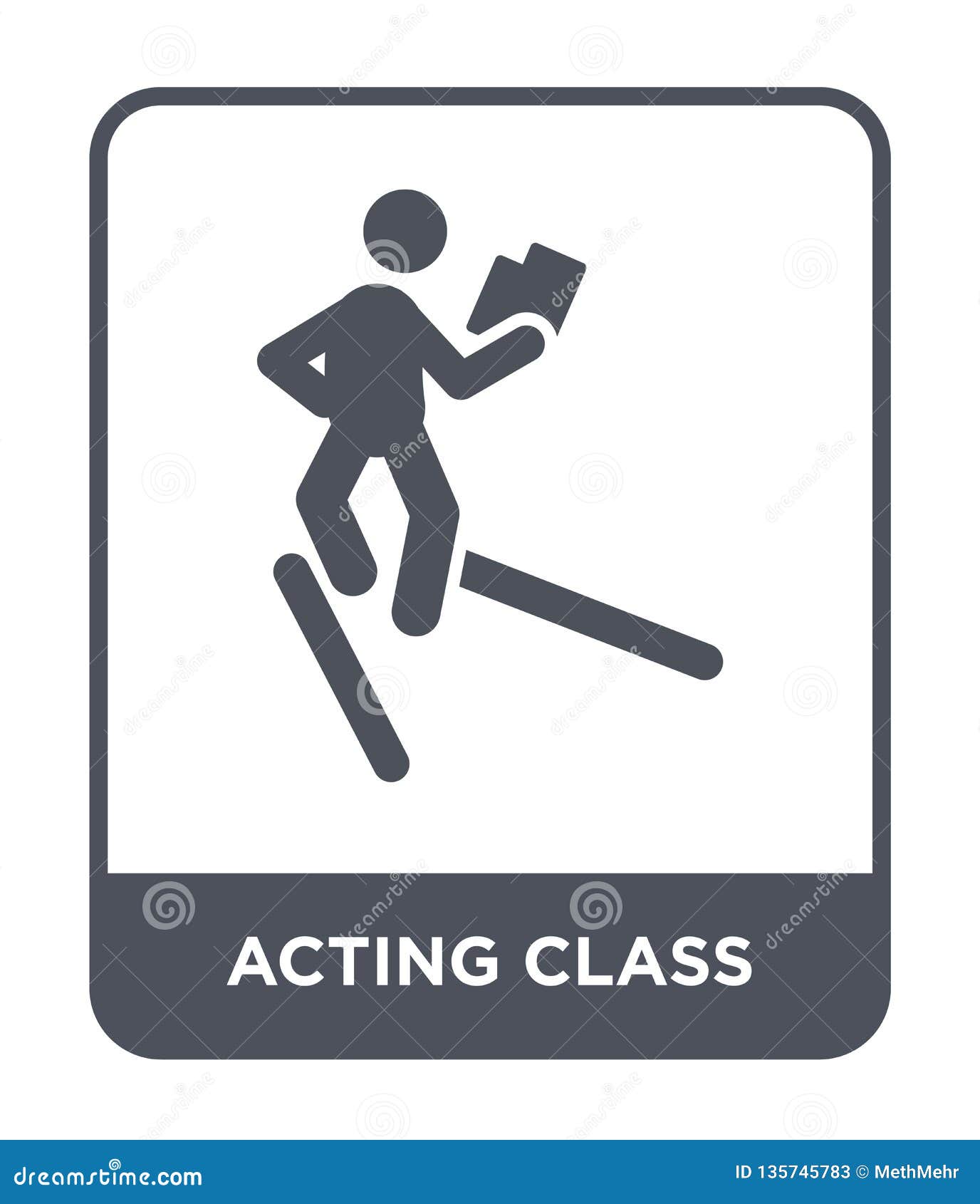 Acting Class Icon in Trendy Design Style. Acting Class Icon Isolated on ...