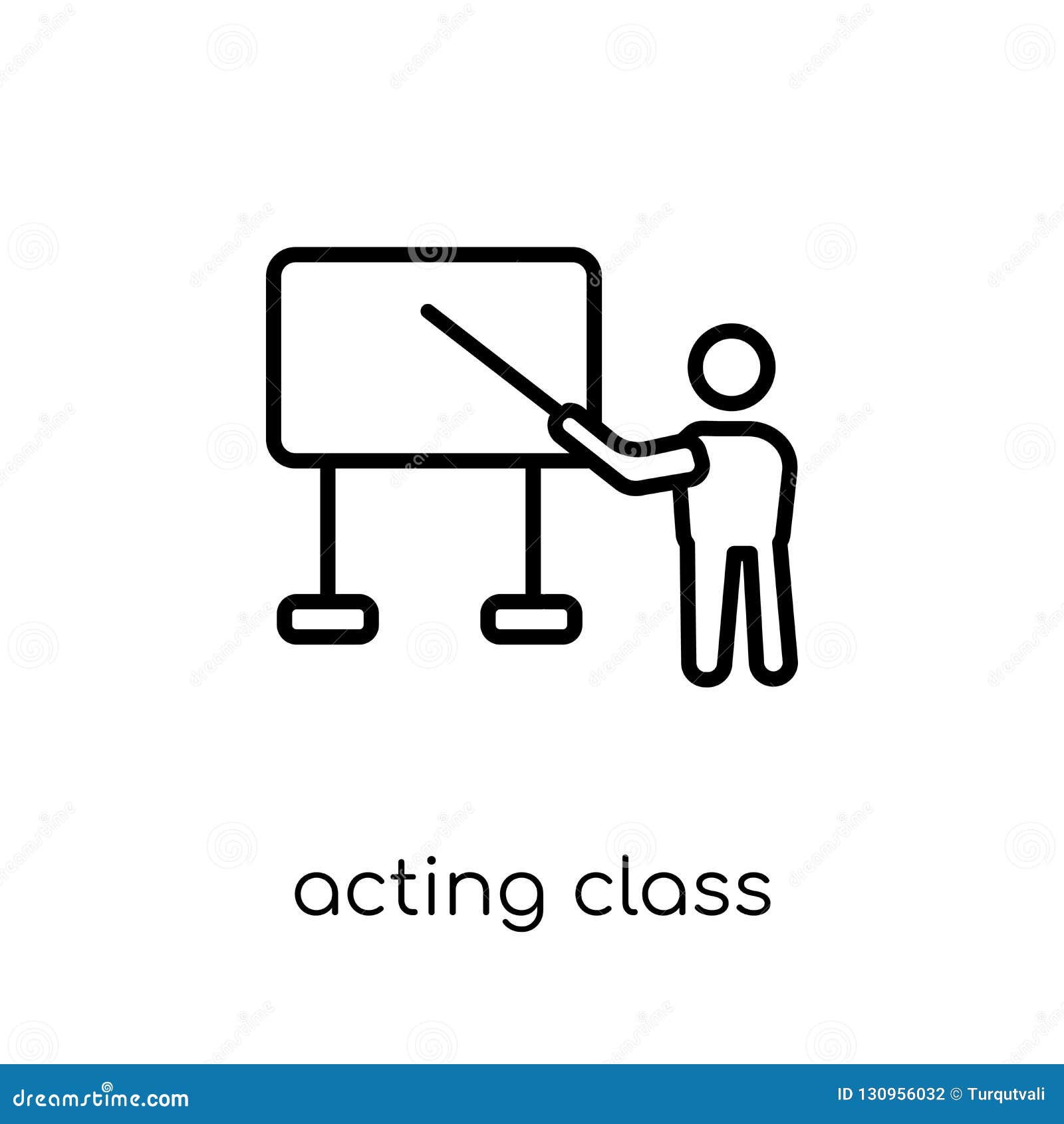 Acting Class Vector Linear Icon Isolated On Transparent Background ...