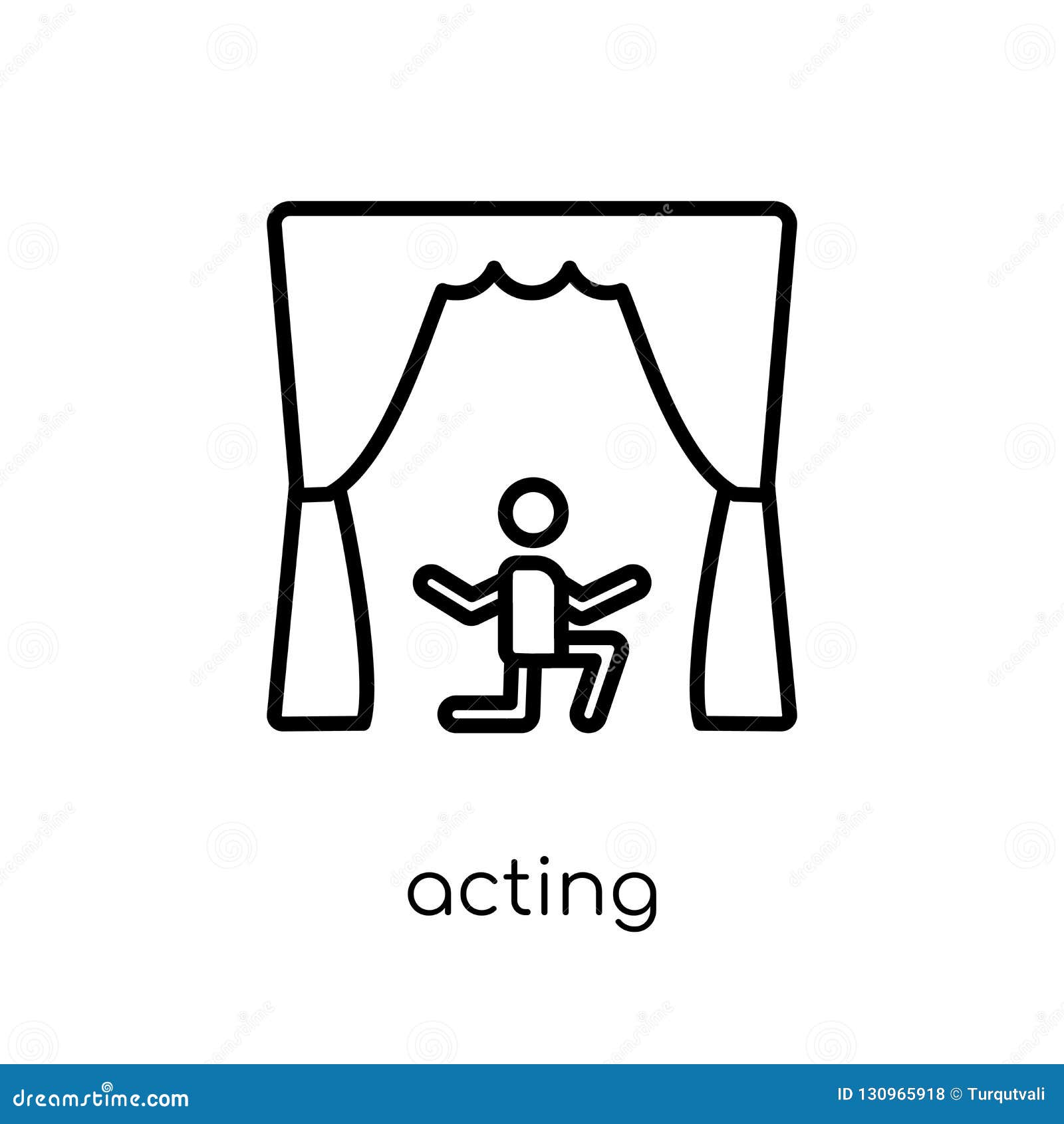 Acting Icon. Trendy Modern Flat Linear Vector Acting Icon on White ...