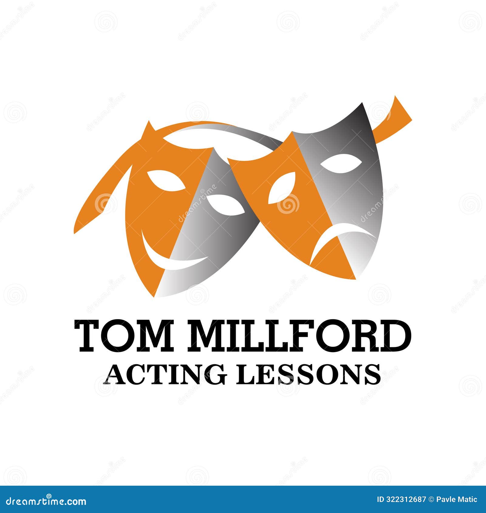 Acting school logo stock vector. Illustration of costume - 322312687