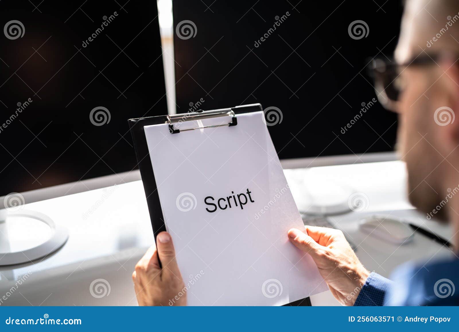 Acting Script and Screenplay Paper Stock Image - Image of glasses ...