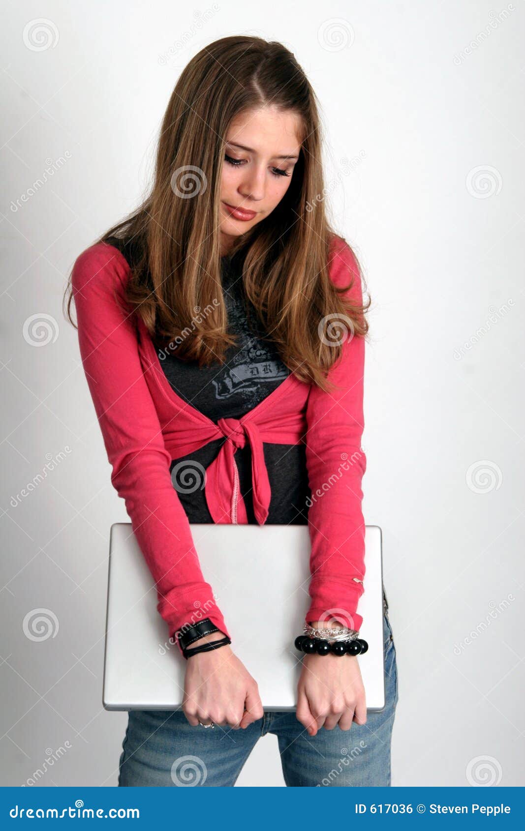 Acting shy stock photo. Image of laptop, work, surf, type - 617036