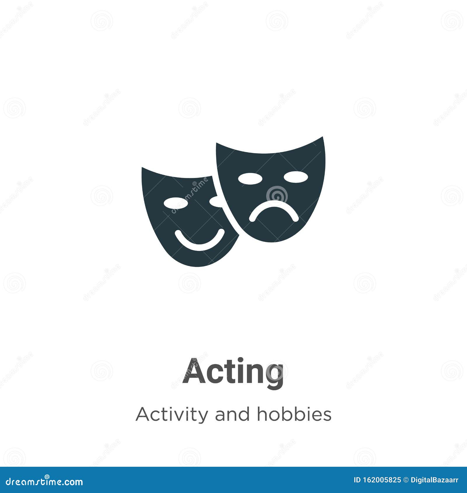 Acting Vector Icon on White Background. Flat Vector Acting Icon Symbol ...