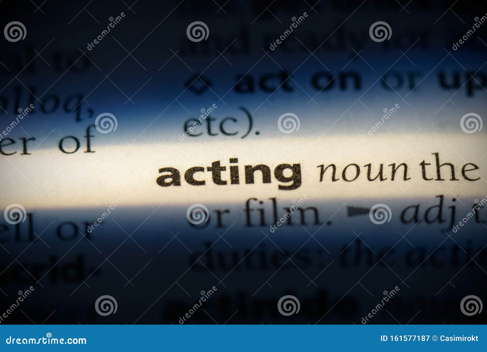 Acting stock image. Image of info, macro, thesaurus - 161577187