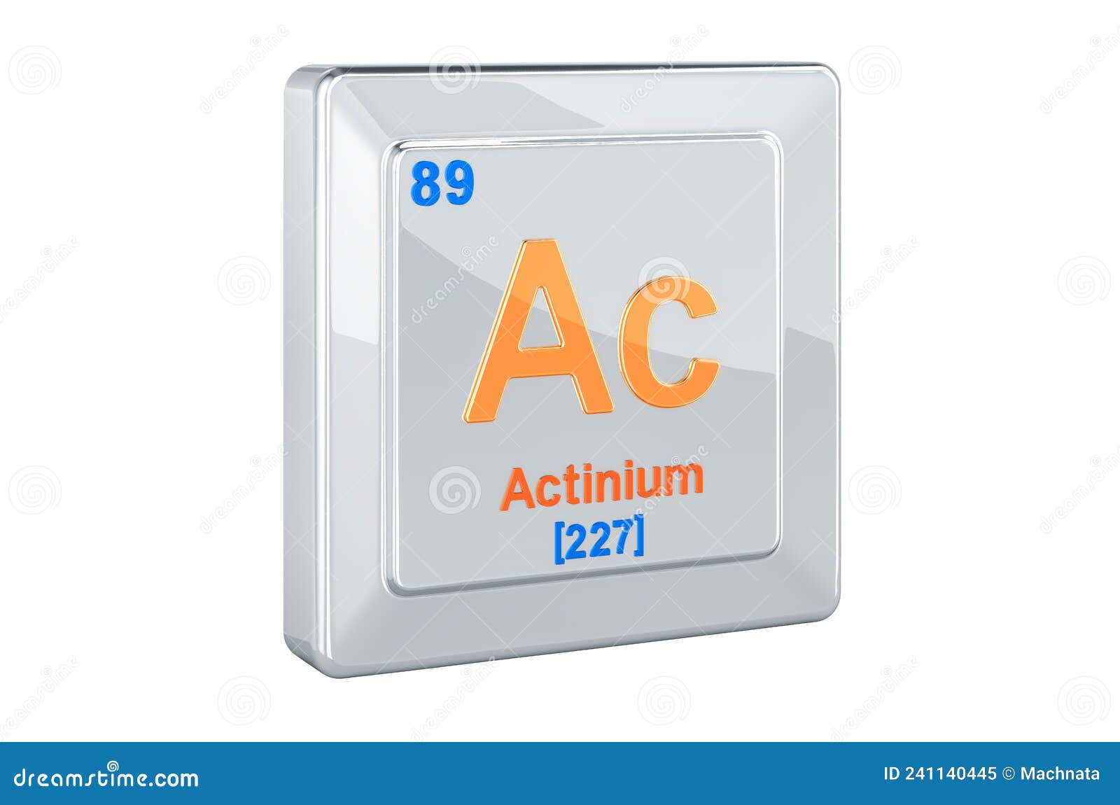 Actinium, 3D Rendering Of Symbols Of The Elements Of The Periodic Table ...