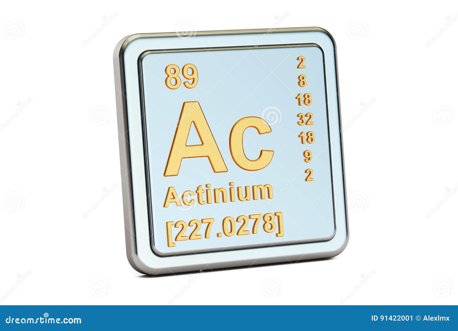 Actinium, 3D Rendering Of Symbols Of The Elements Of The Periodic Table ...